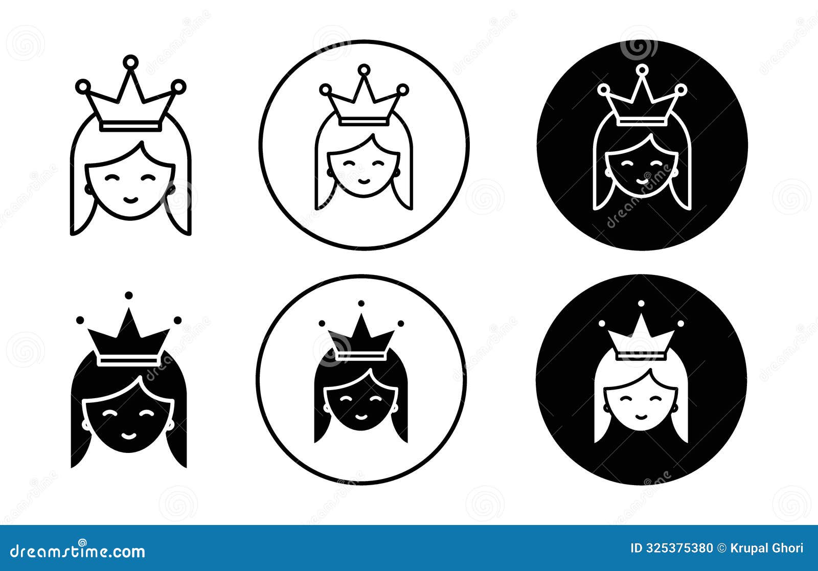 Queen Icon stock vector. Illustration of cartoon, symbol - 325375380