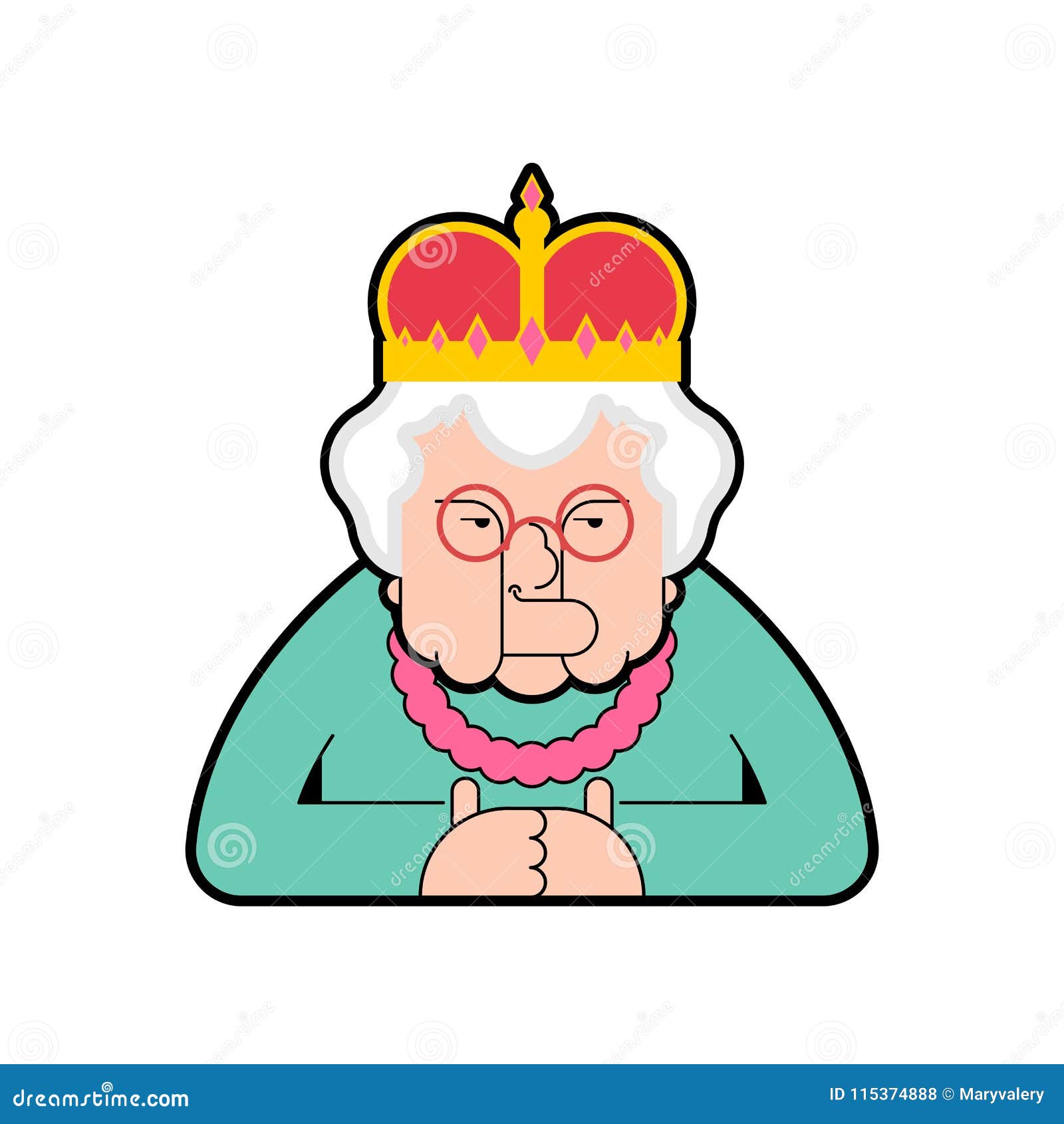 Queen Isolated. Boss Old Lady in Crown Stock Vector - Illustration of ...