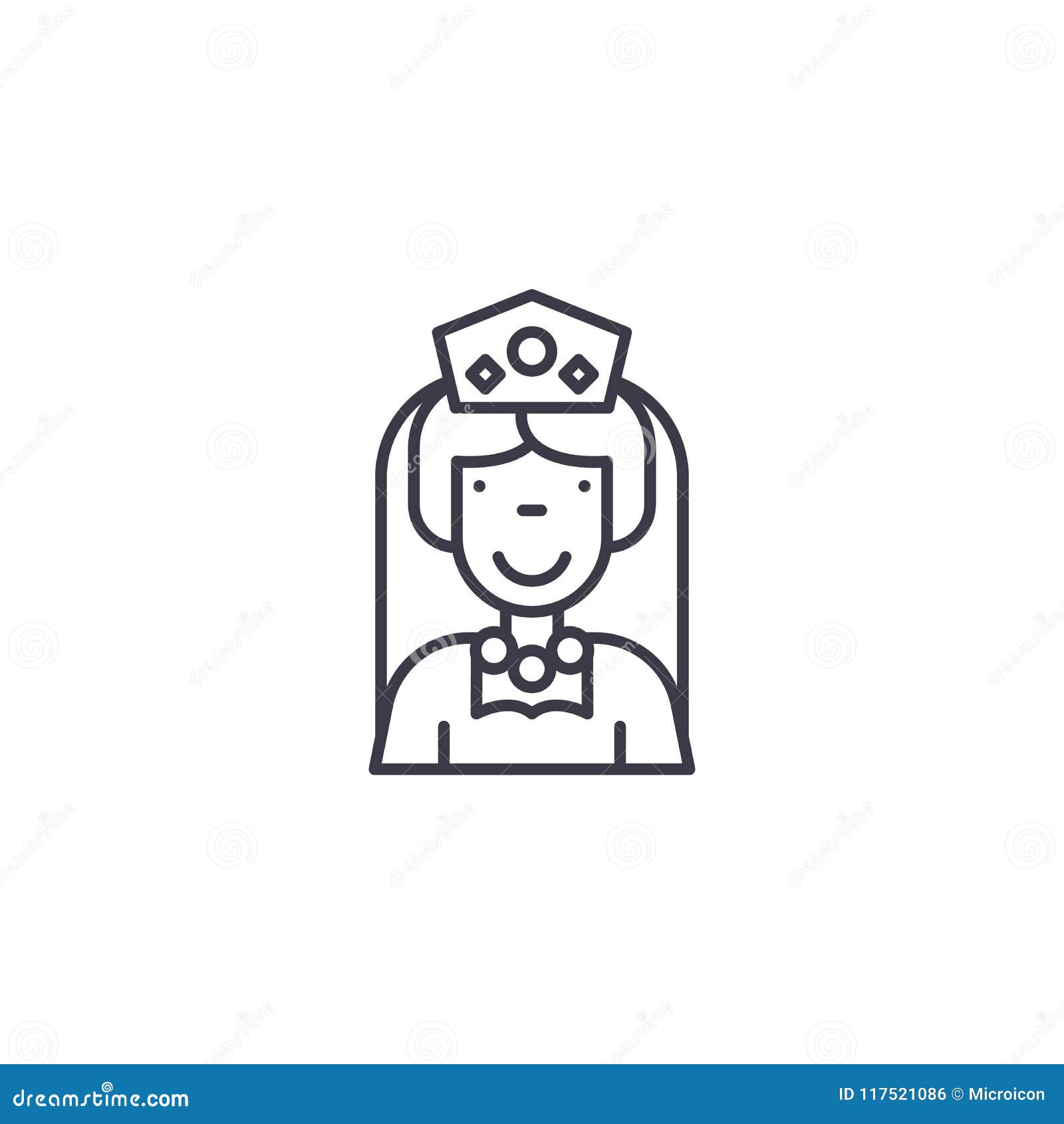 Queen Linear Icon Concept. Queen Line Vector Sign, Symbol, Illustration ...