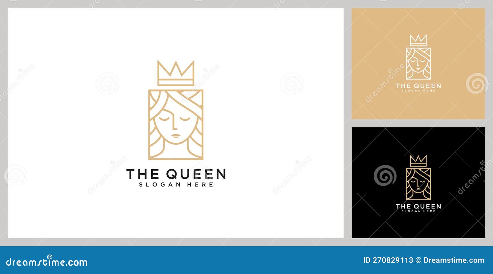 Queen Logo Vector Design.beauty Woman Face Logo Stock Vector ...