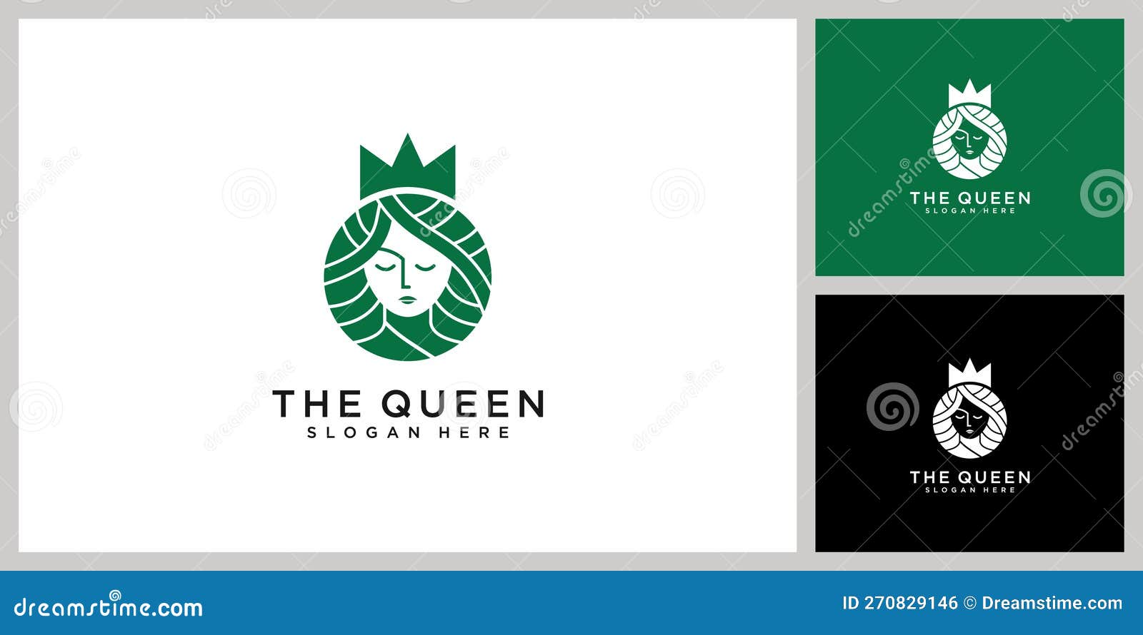 Queen Logo Vector Design.beauty Woman Face Logo Stock Vector ...