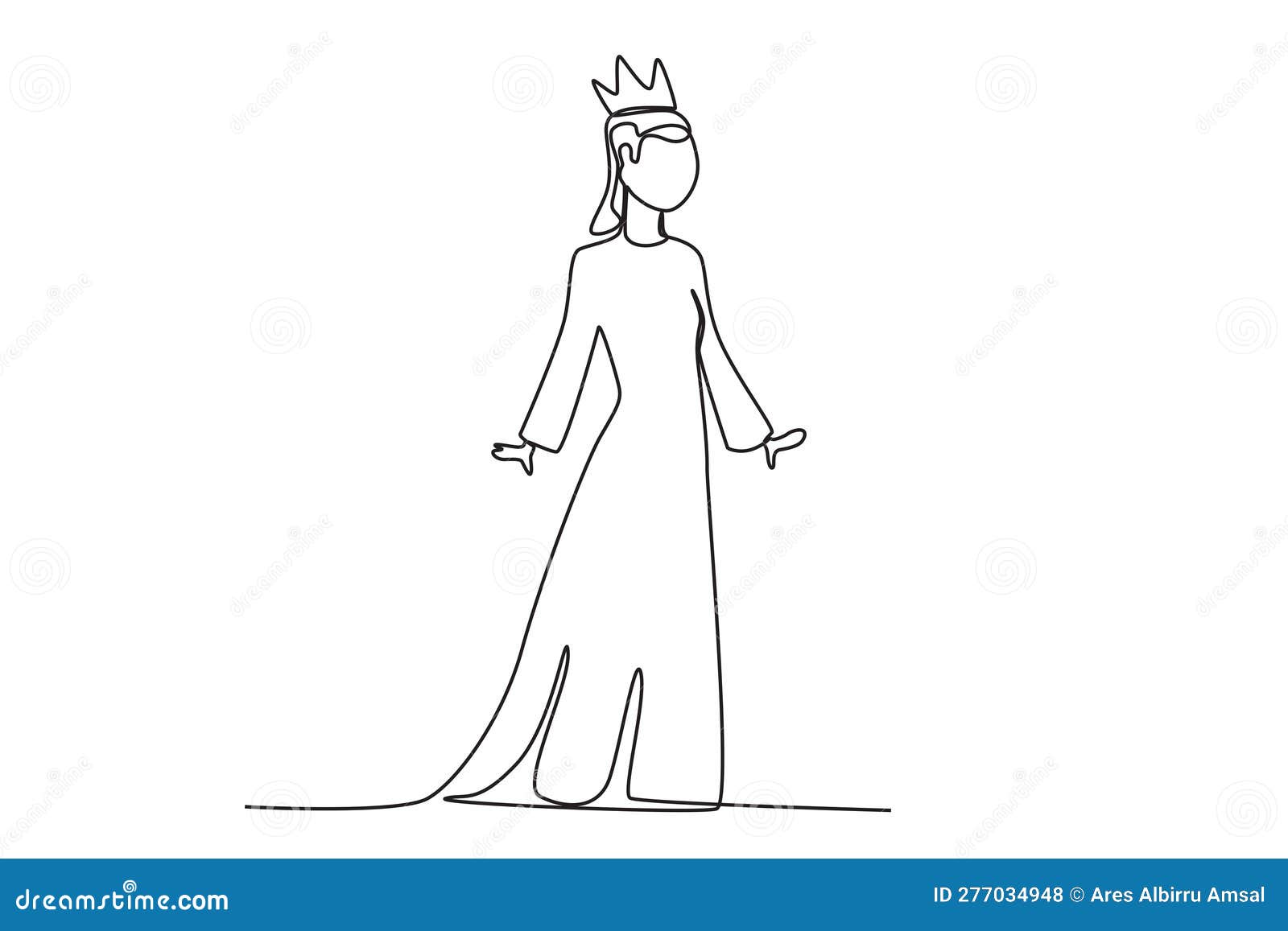 A Queen in a Luxurious Dress Stock Vector - Illustration of royal ...