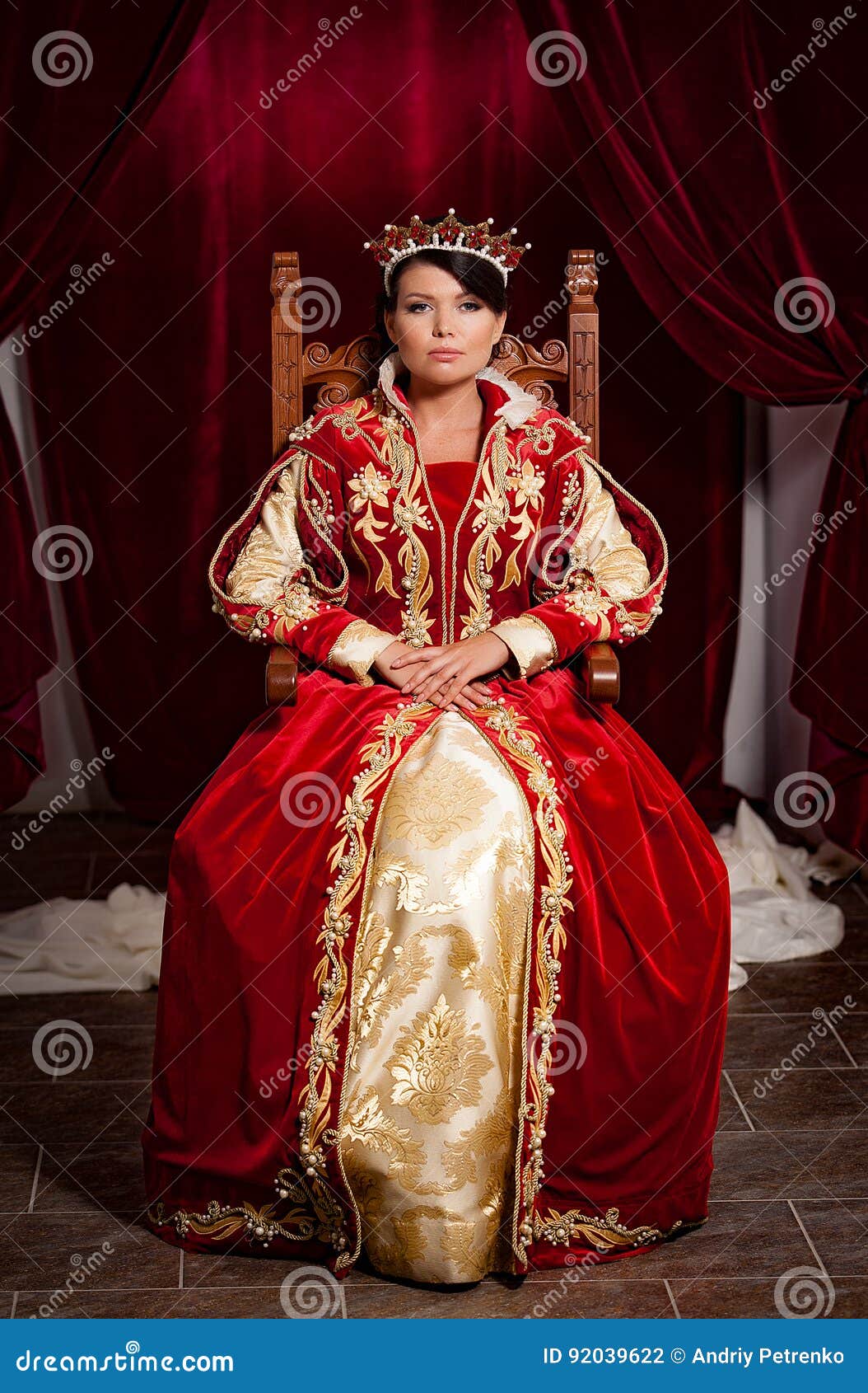 Queen in a medieval castle stock photo. Image of clothing - 92039622