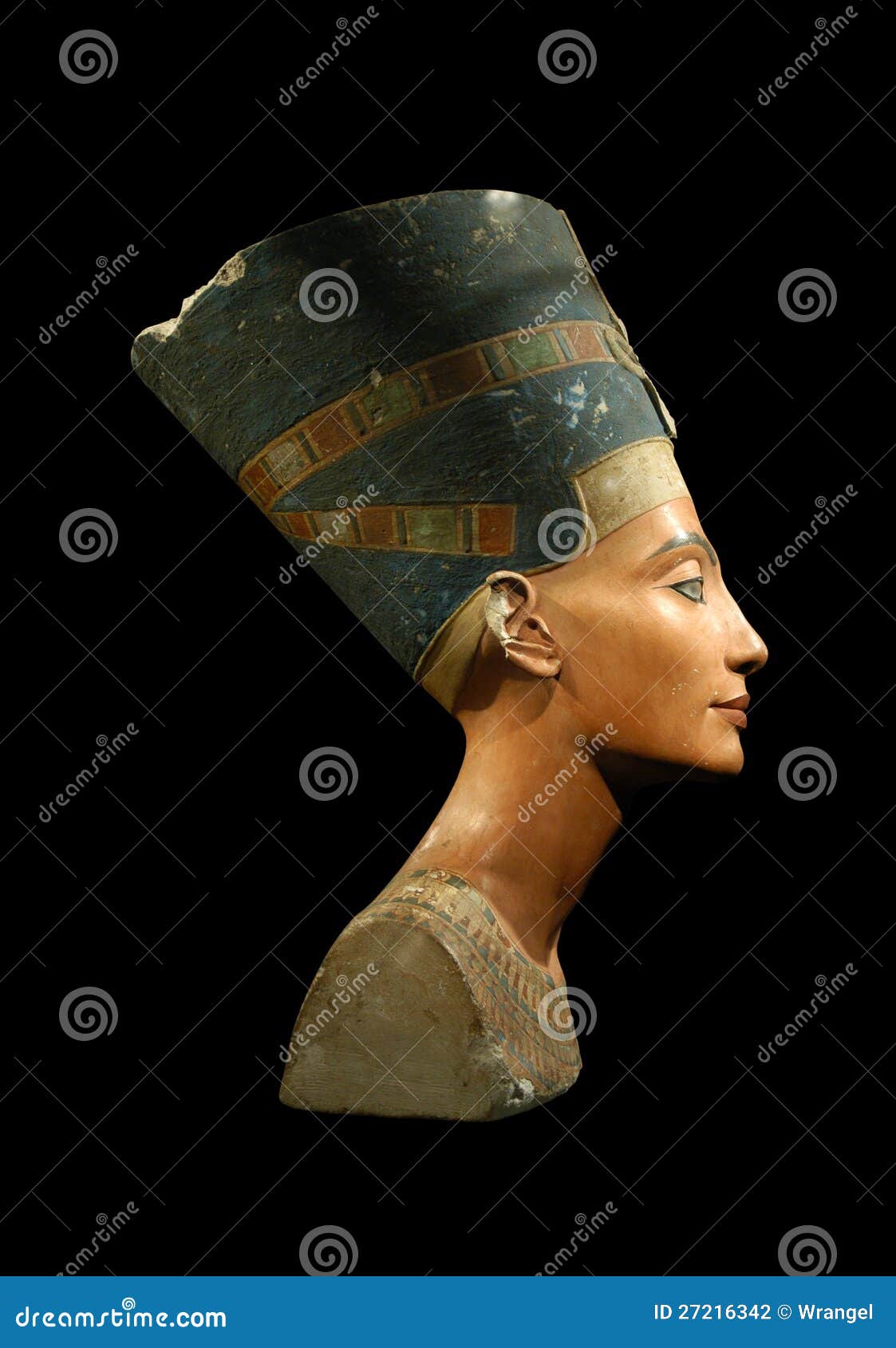 Queen Nefertiti Isolated on Black Editorial Photography - Image of ...