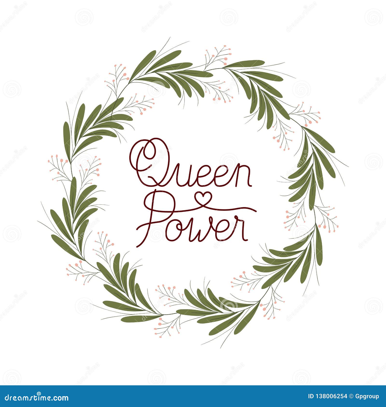 Queen Power Label with Flowers Frame Icons Stock Vector - Illustration ...