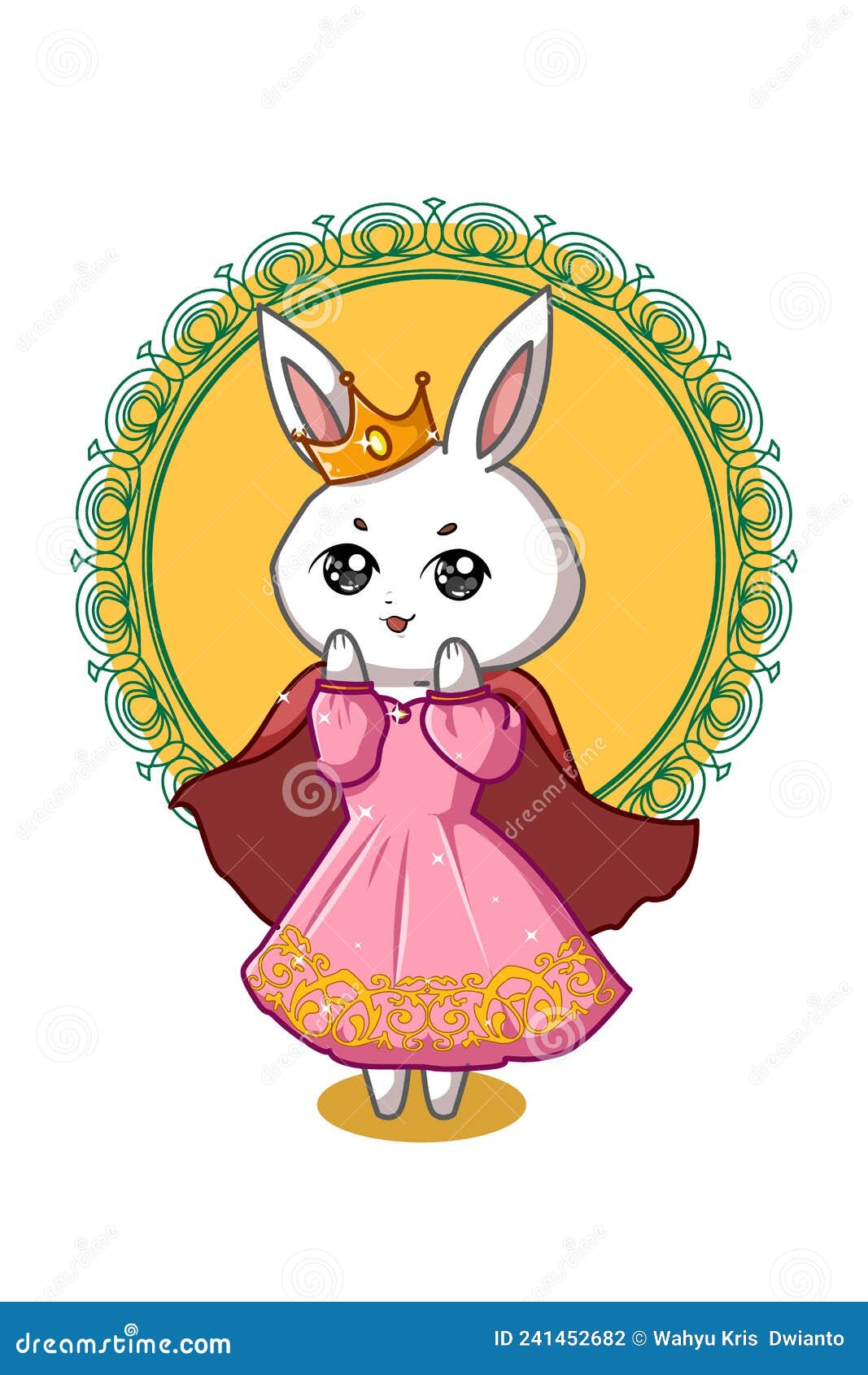 The Queen of Rabbits Illustration Stock Vector - Illustration of dress ...