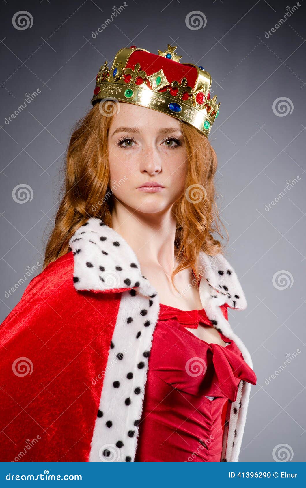 Queen in red dress stock photo. Image of caucasian, manager - 41396290