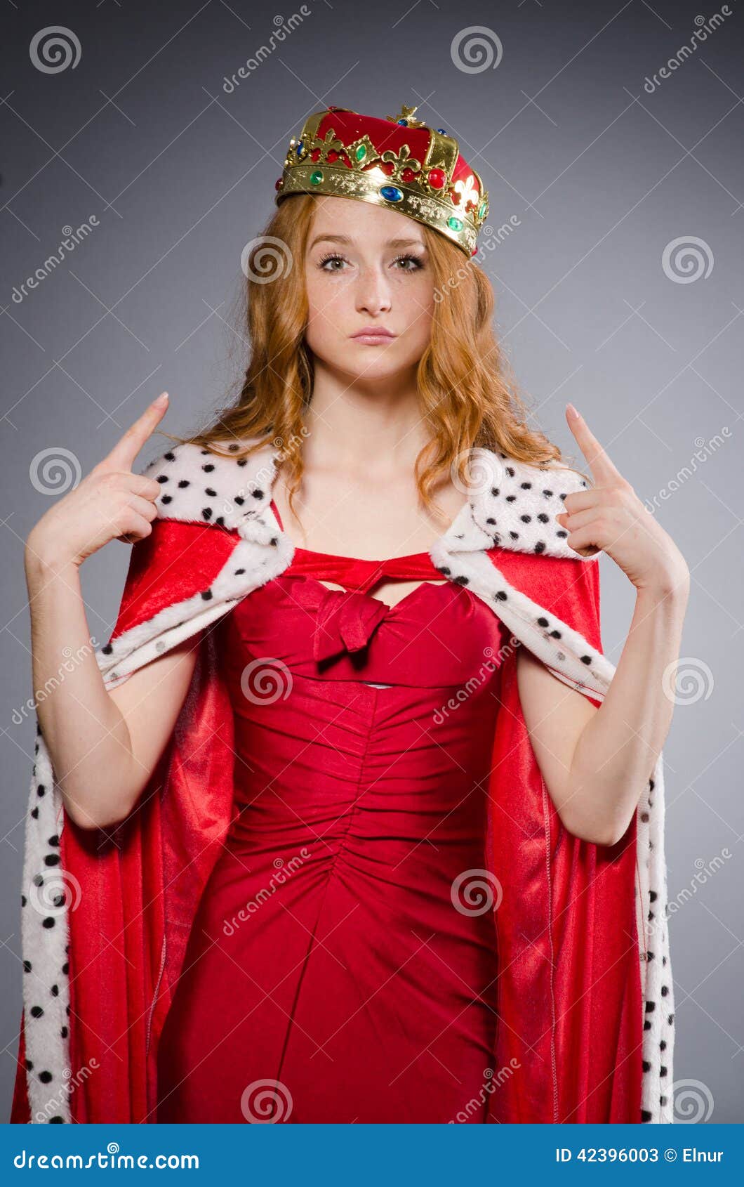 Queen in red dress stock image. Image of executive, crown - 42396003