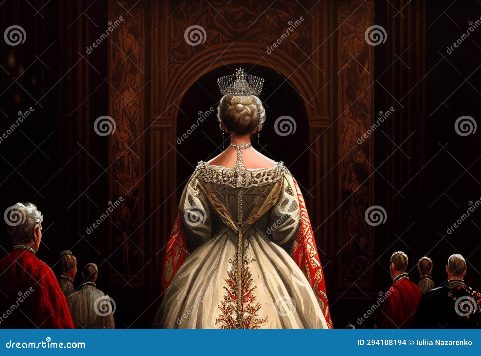 Queen& X27;s Coronation, Rear View. AI Generated Stock Illustration ...