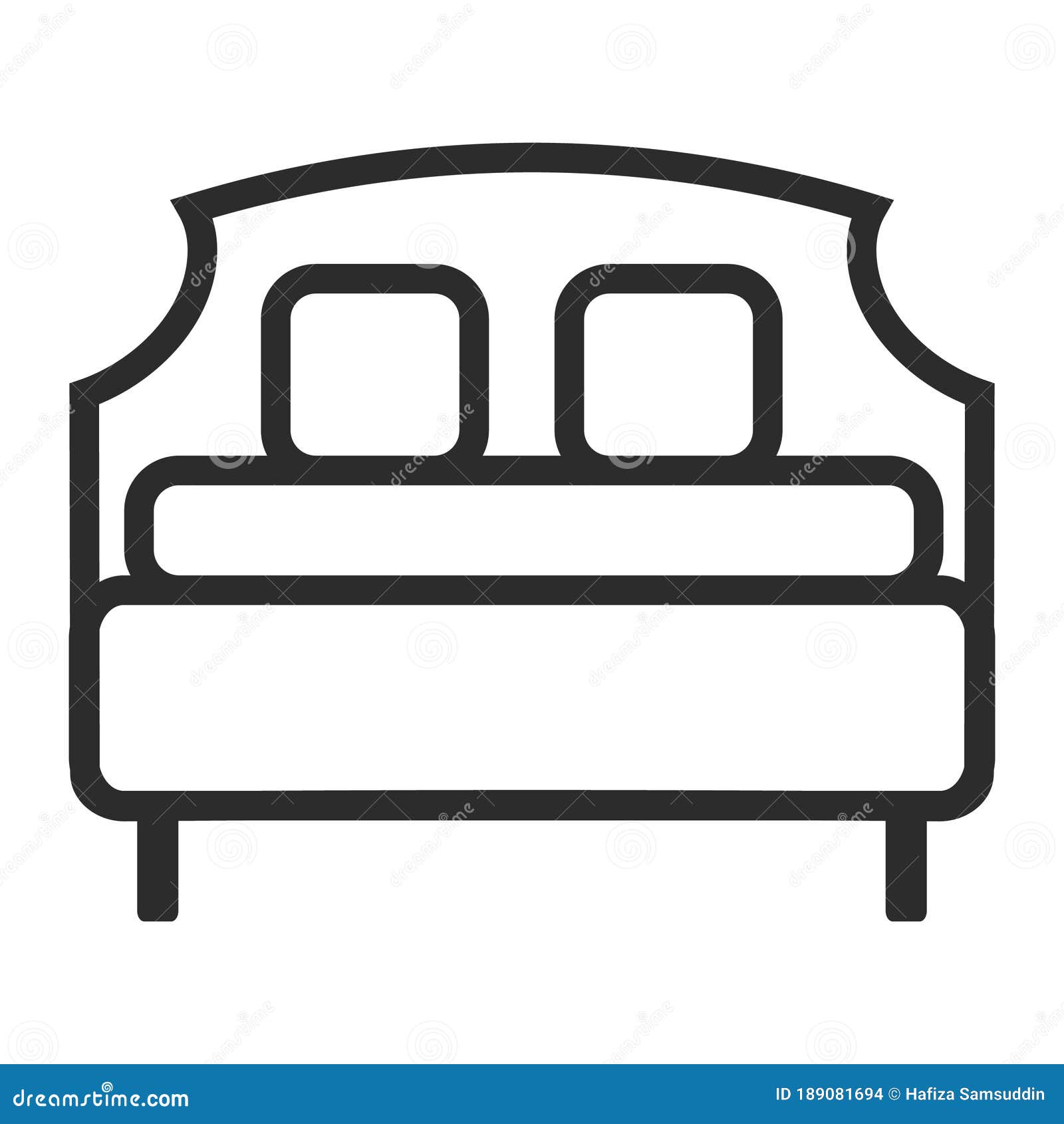 Queen Sized Bed. Vector Illustration Decorative Design Stock Vector ...