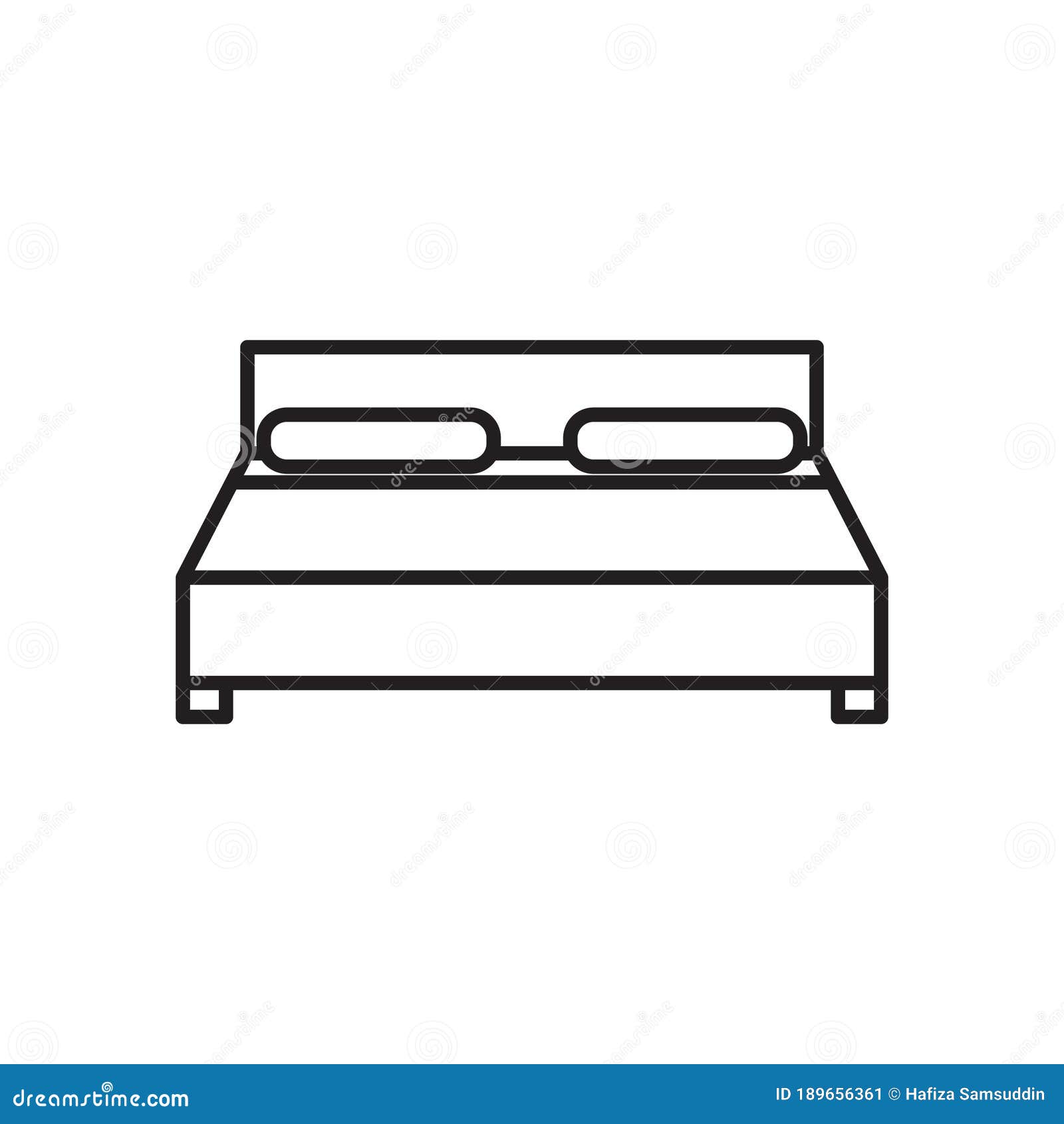 Queen Sized Bed. Vector Illustration Decorative Design Stock Vector ...