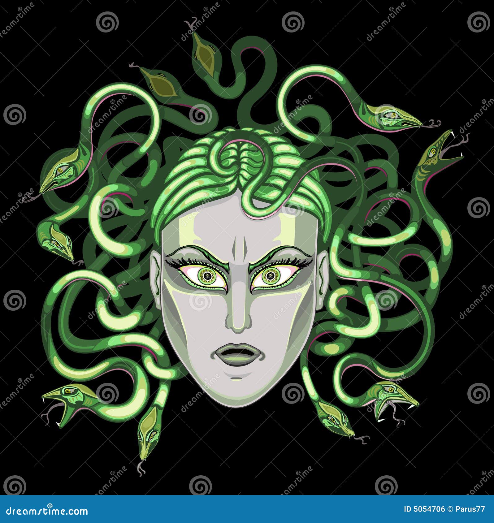 Queen of snakes stock vector. Illustration of alive, posture - 5054706