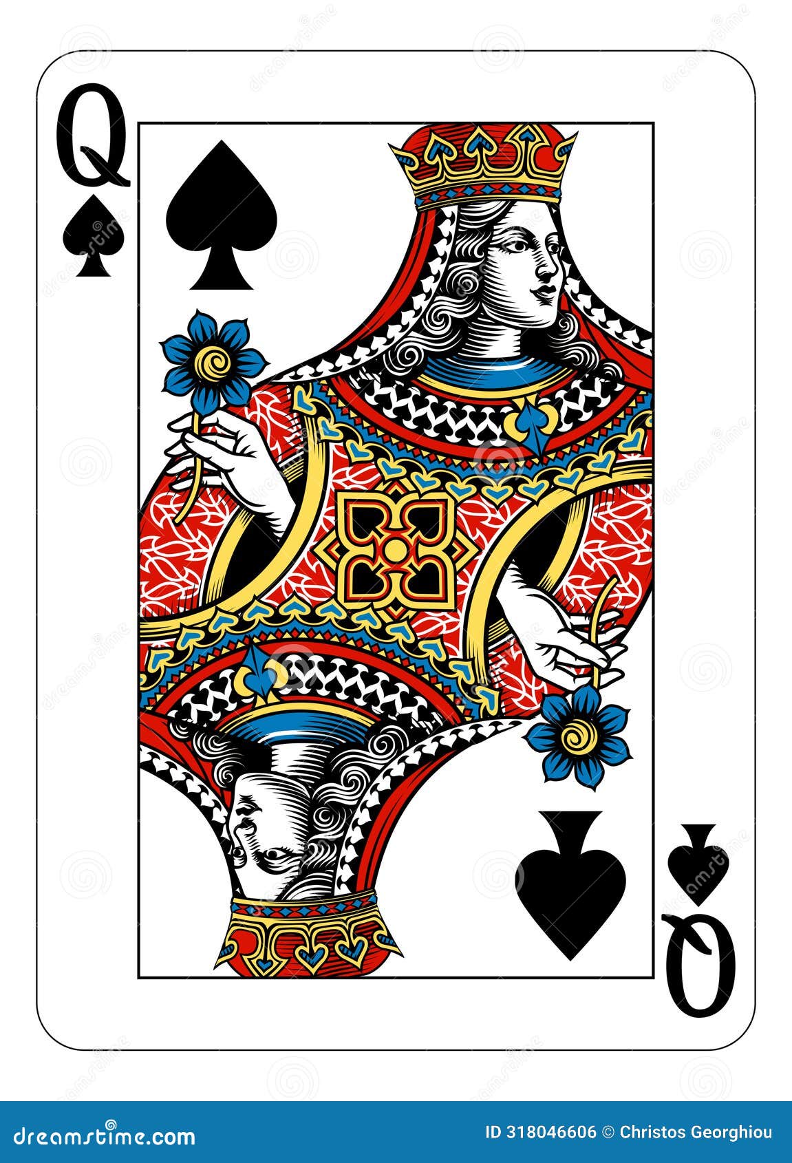 Queen Of Spades Design From Deck Of Playing Cards Vector Illustration ...
