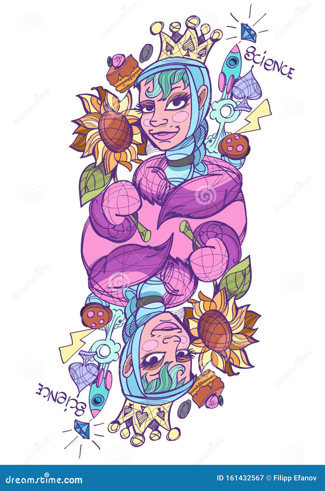 Queen of Spades. Playing Card Suit in Style Pastel Goth Stock ...