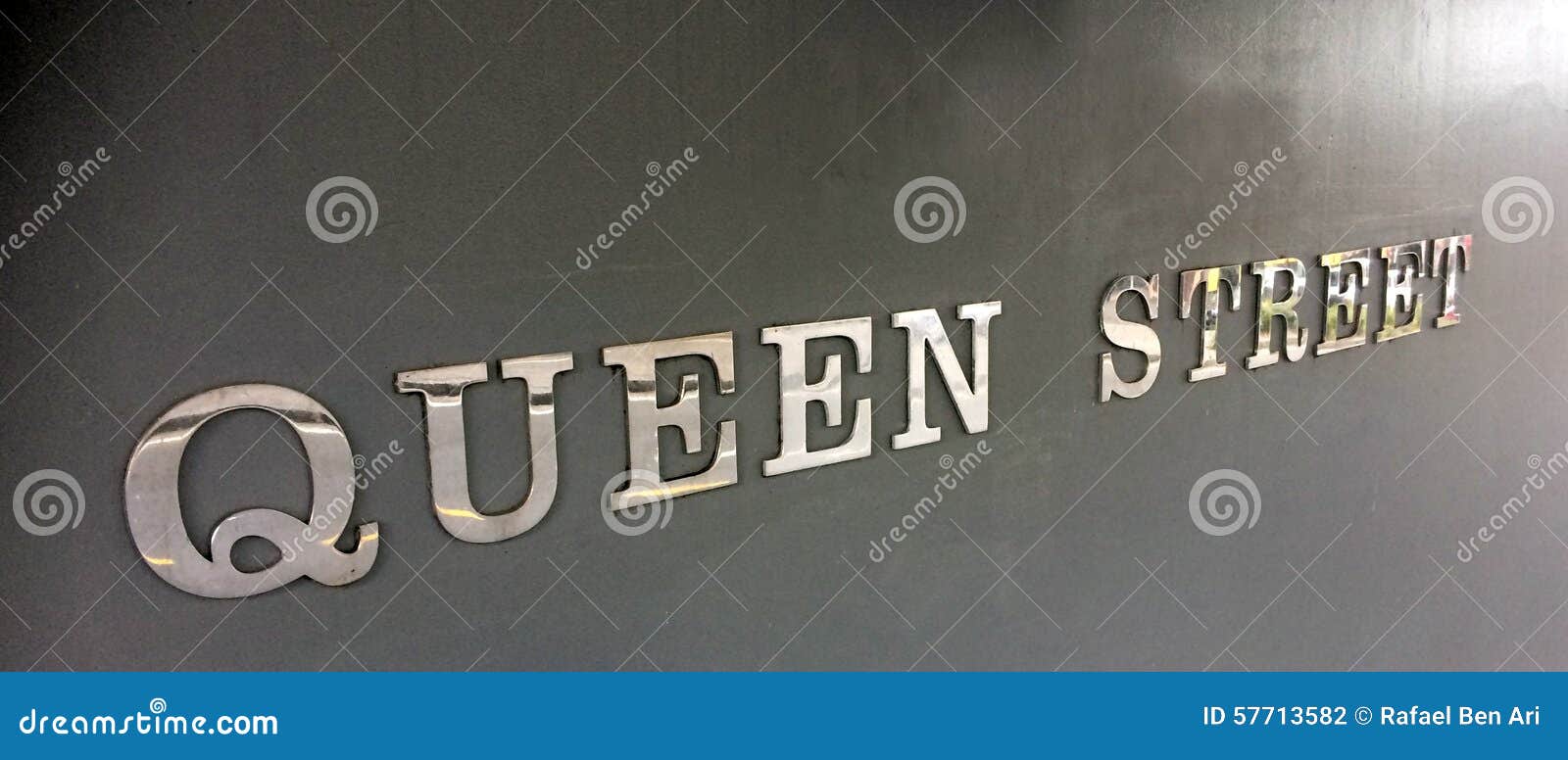 Queen Street Sign with Shiny Letters Stock Photo - Image of information ...