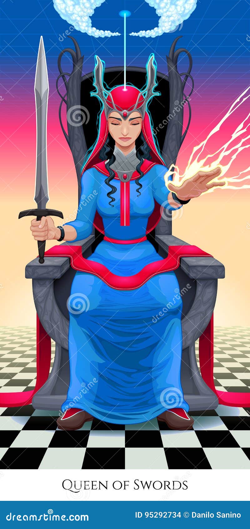 Queen Of Swords. The Tarot Card. Vector Illustration | CartoonDealer ...