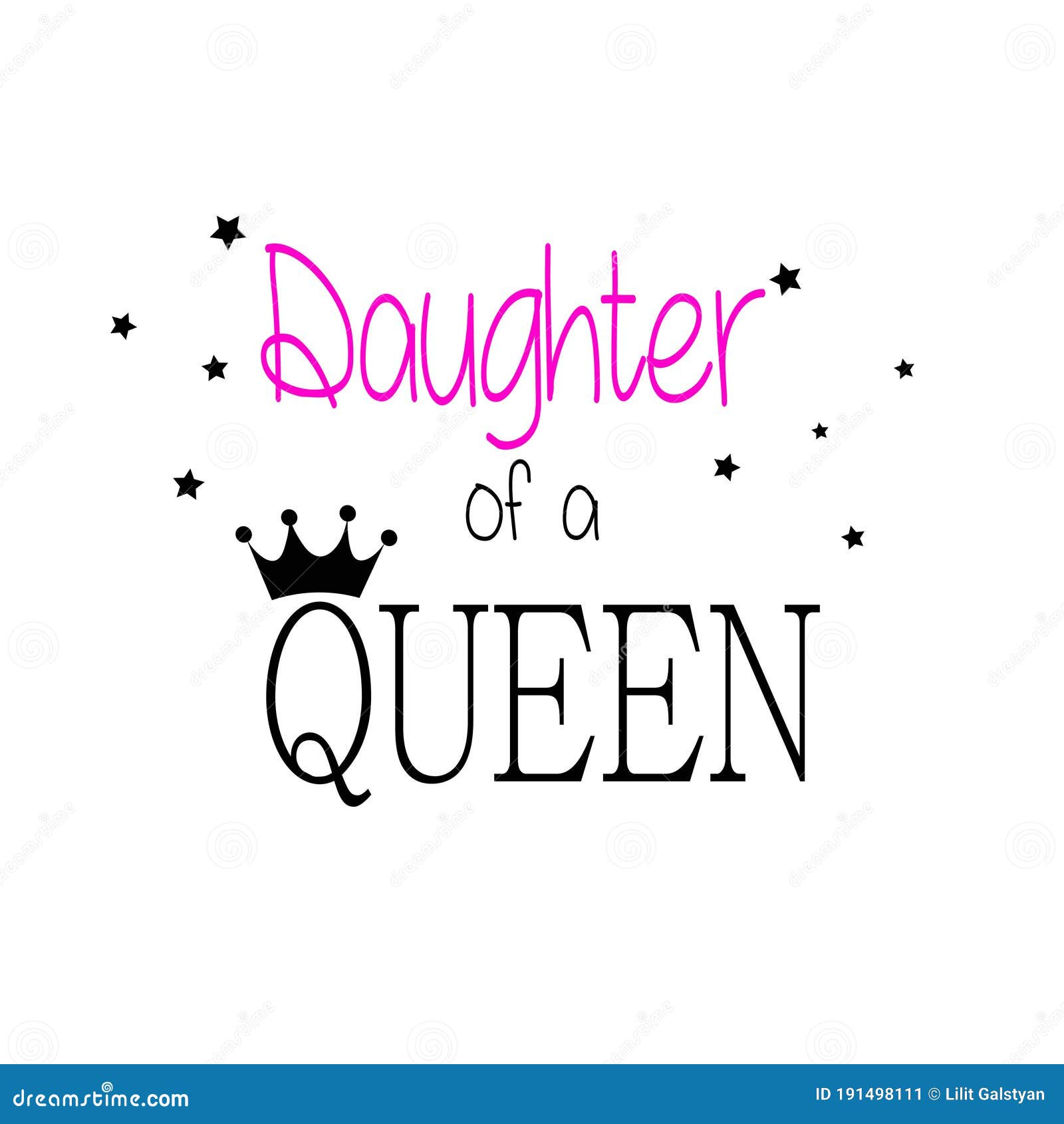 Queen Text with Crown Vector Illustration, T-shirt Design Stock Vector ...