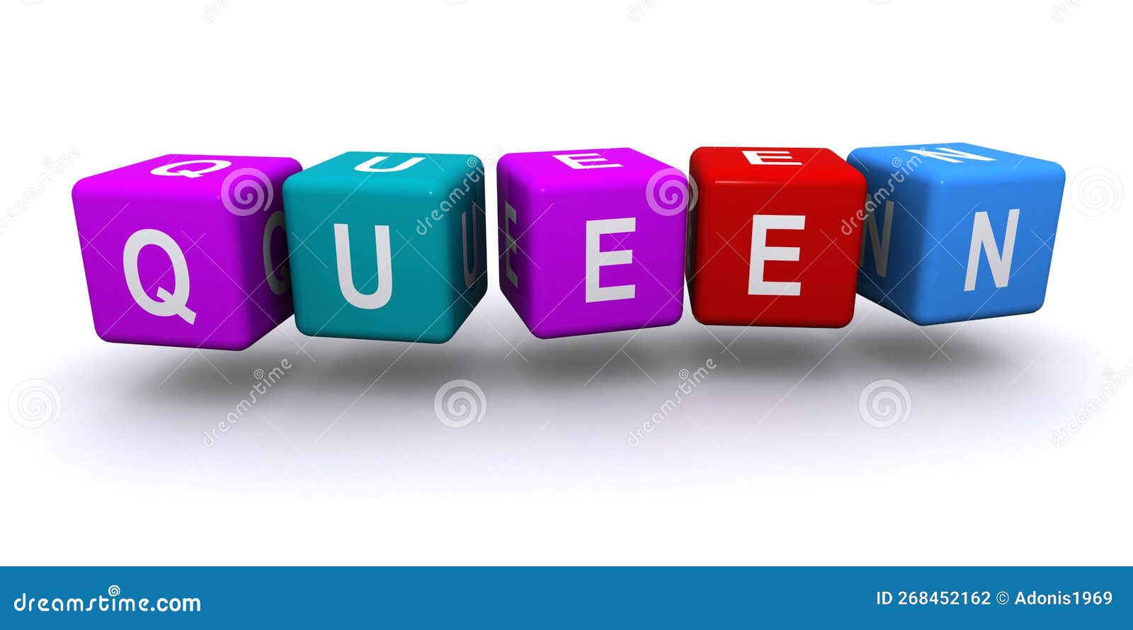 Queen Word With Crown. Hand Lettering Text Vector Illustration ...