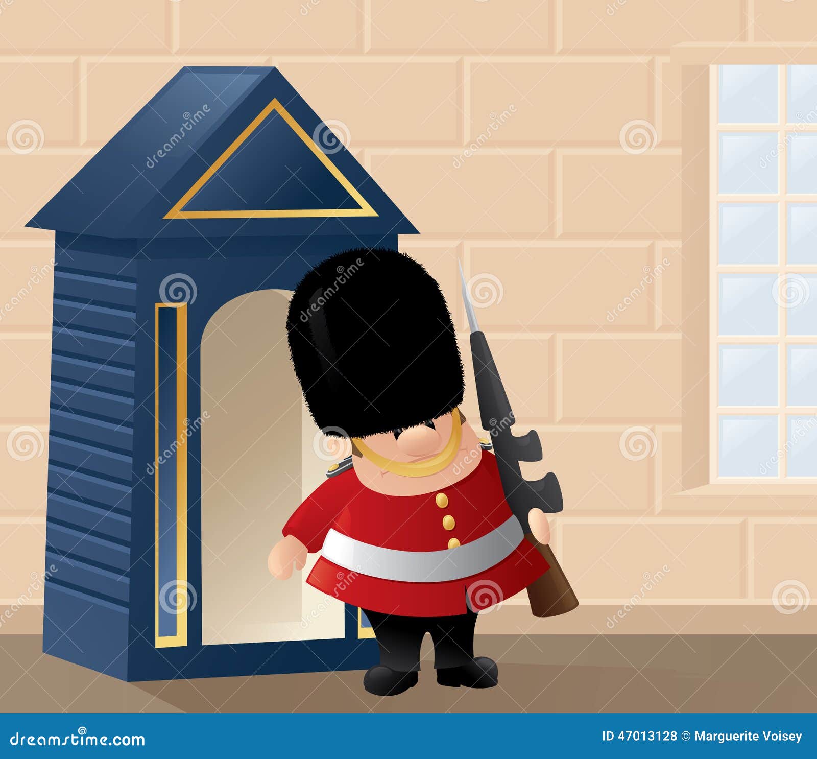 Queens Guard In Action Vector Illustration | CartoonDealer.com #47013128