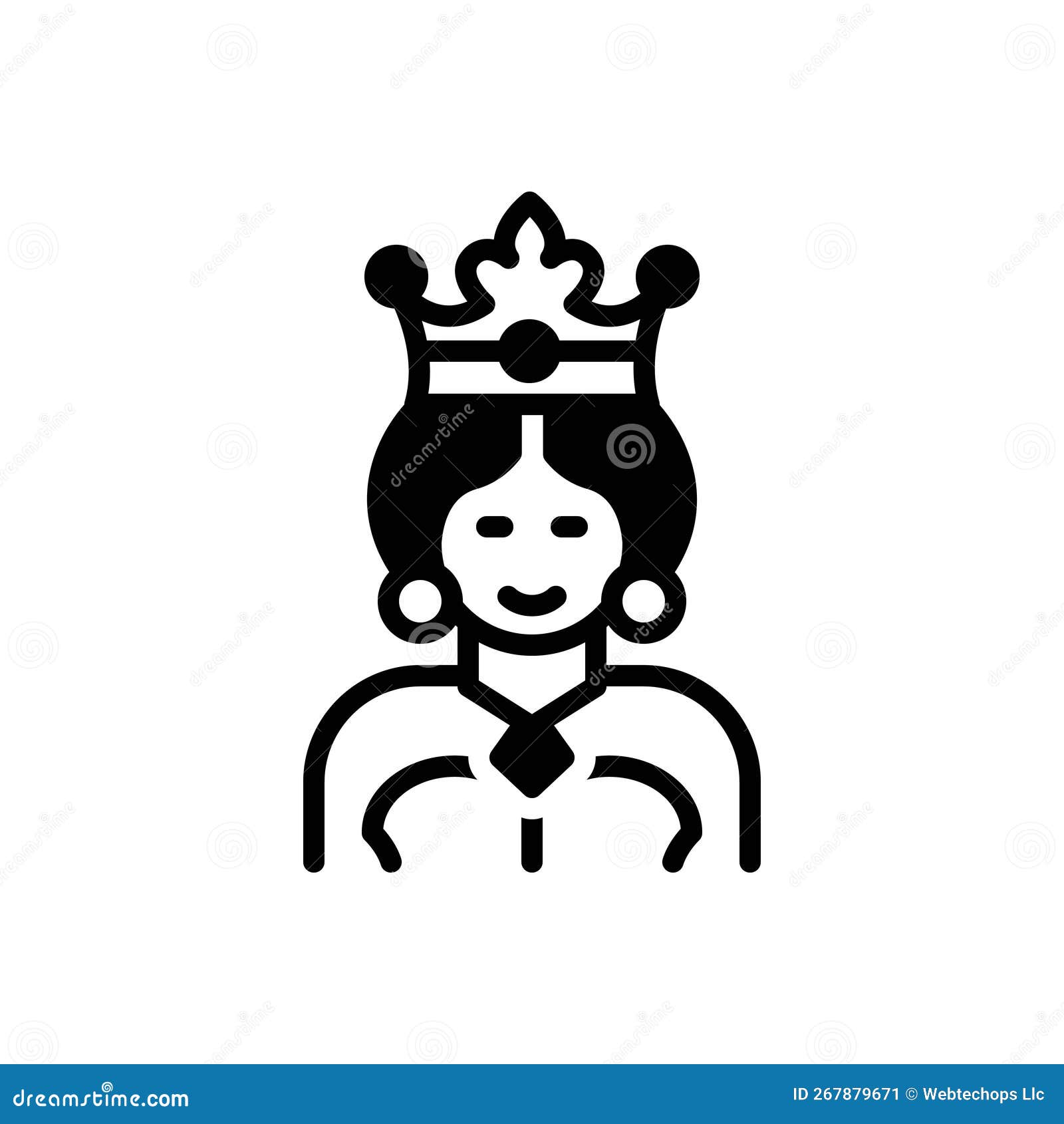 Black Solid Icon for Queens, Monarch and Emperor Stock Illustration ...