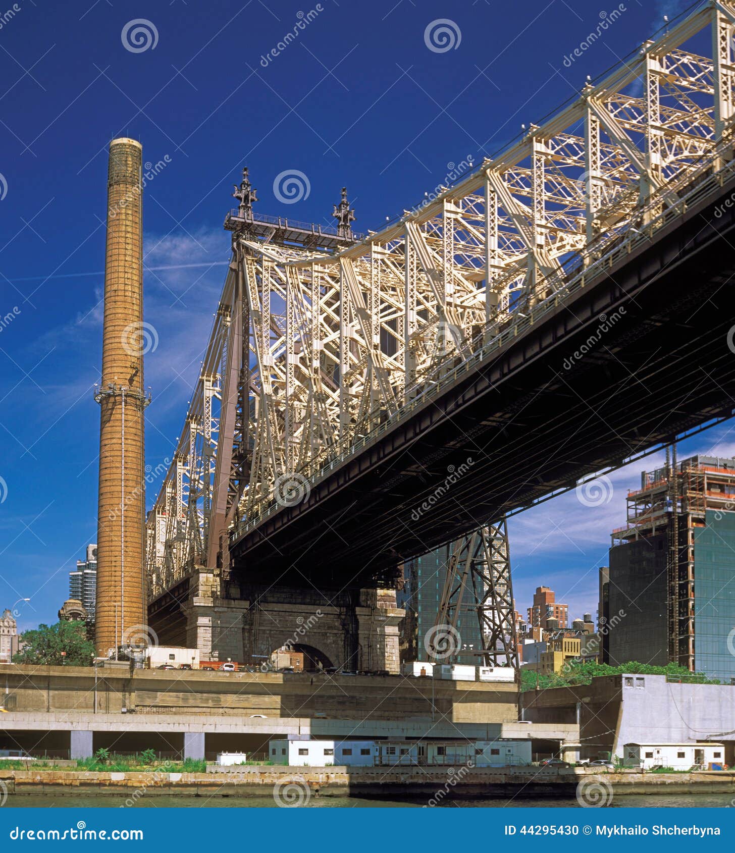 Queensboro Bridge. stock photo. Image of structure, sunny - 44295430