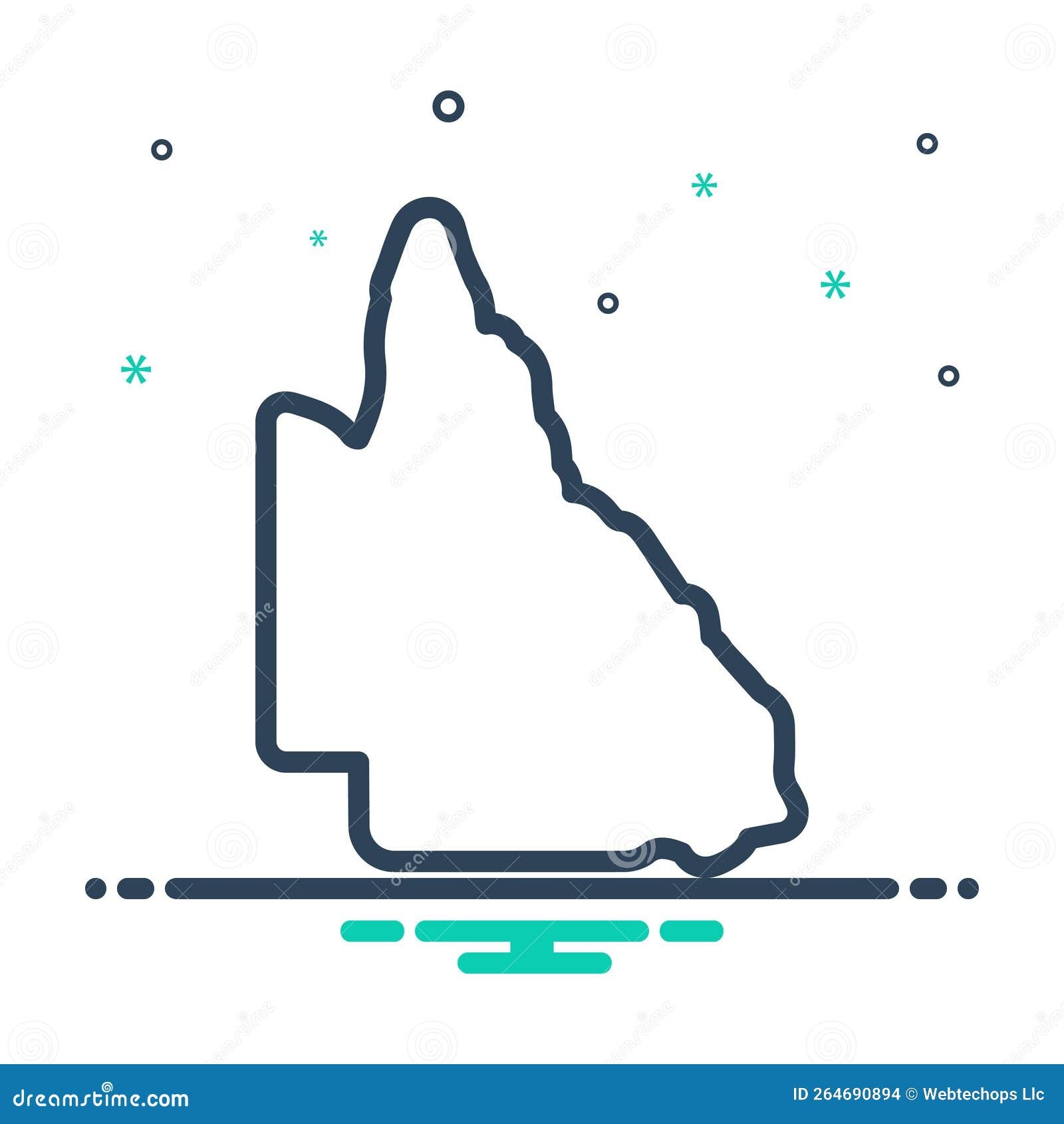 Mix Icon for Queensland, Map and Country Stock Illustration ...