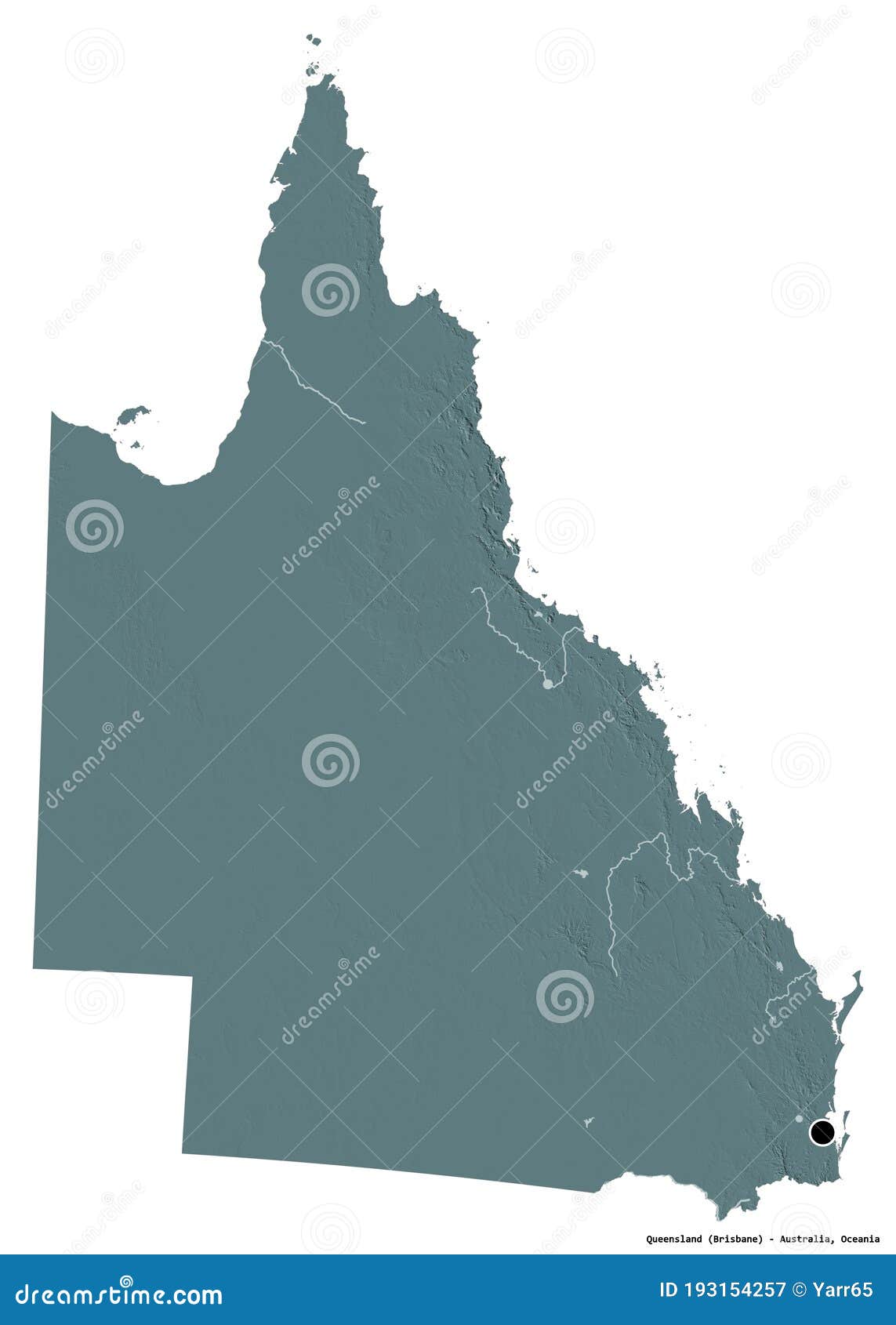 Queensland, State of Australia, on White. Administrative Stock ...