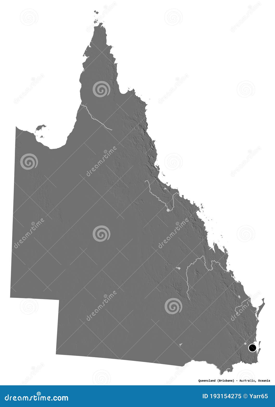 Queensland, State of Australia, on White. Bilevel Stock Illustration ...