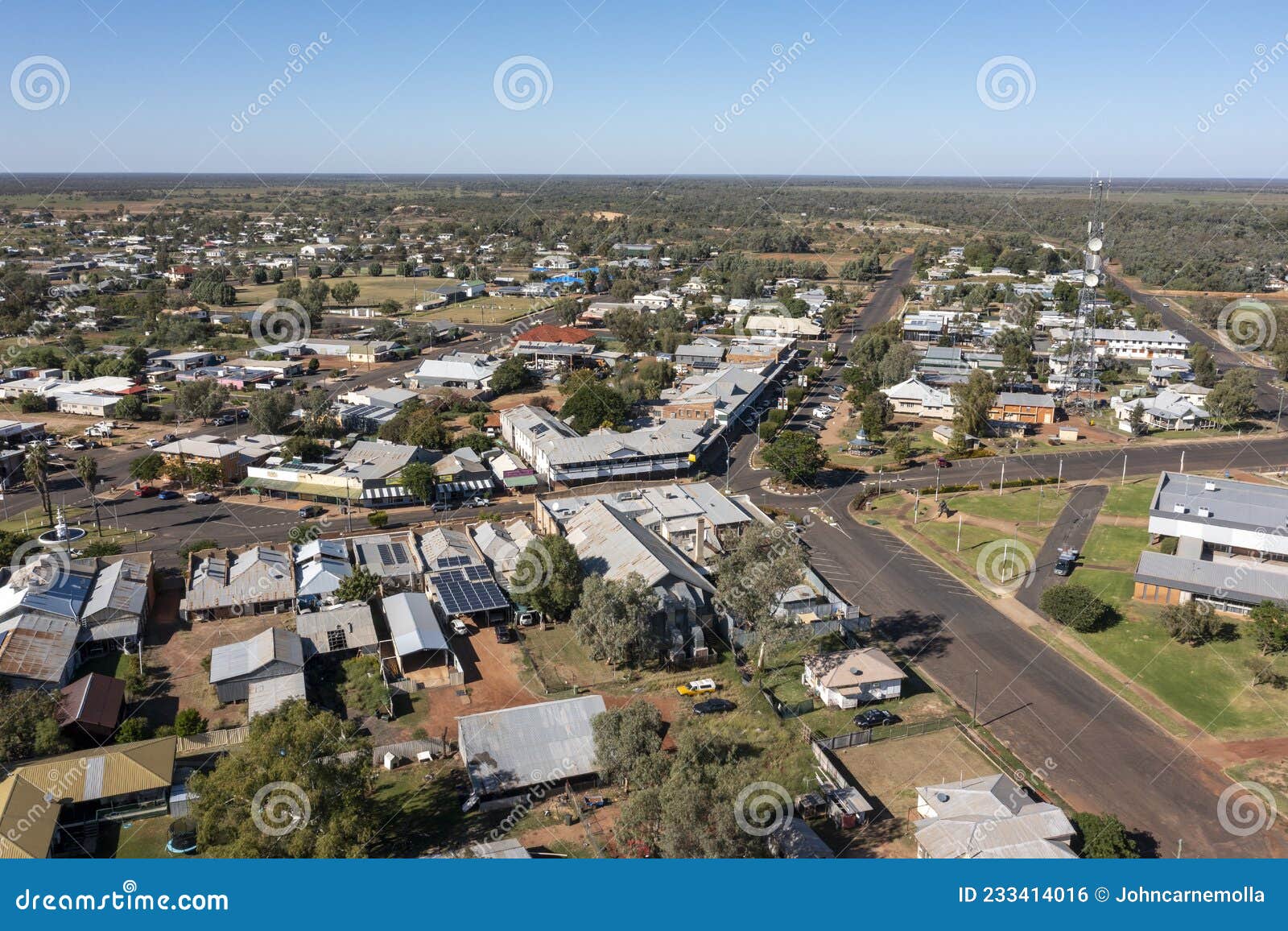 Queensland Town of Cunnamulla. Stock Photo - Image of aerial, street ...