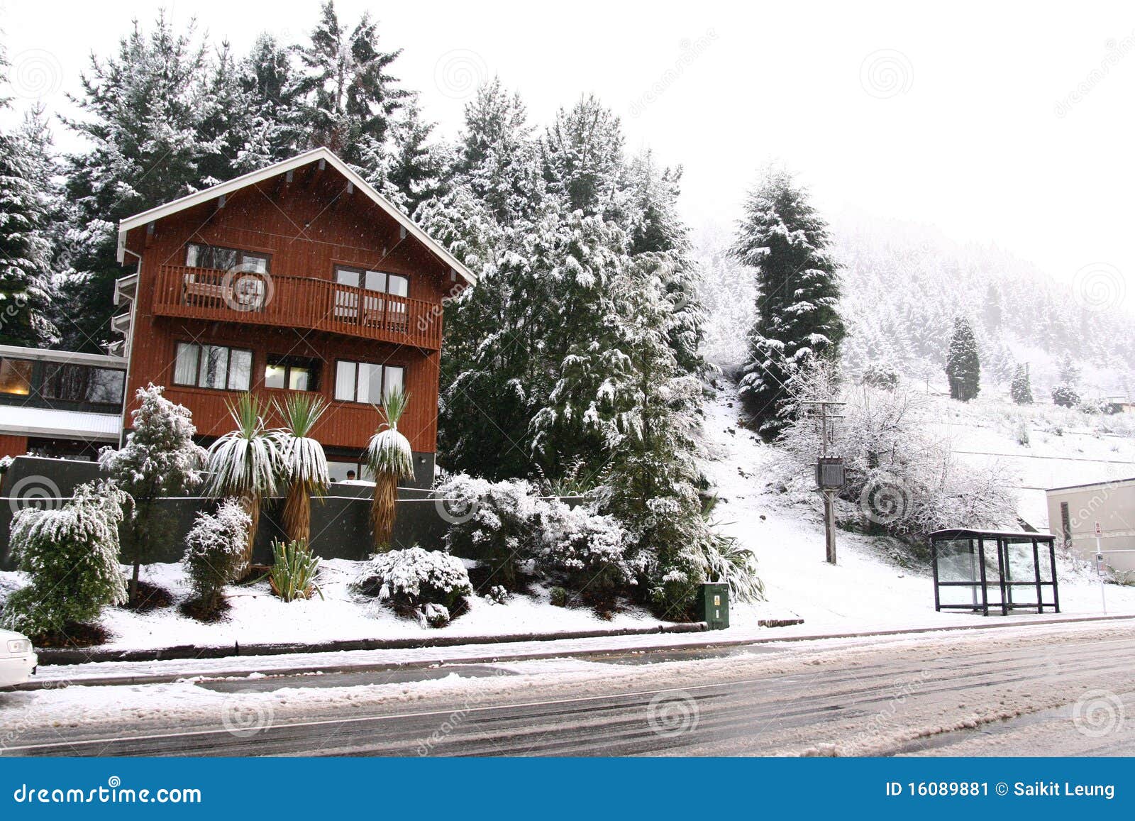Queenstown Blanketed in Snow Stock Image - Image of calm, covered: 16089881