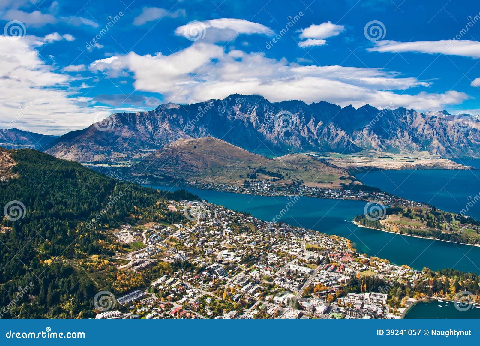 Queenstown downtown stock image. Image of beautiful, reflection - 39241057