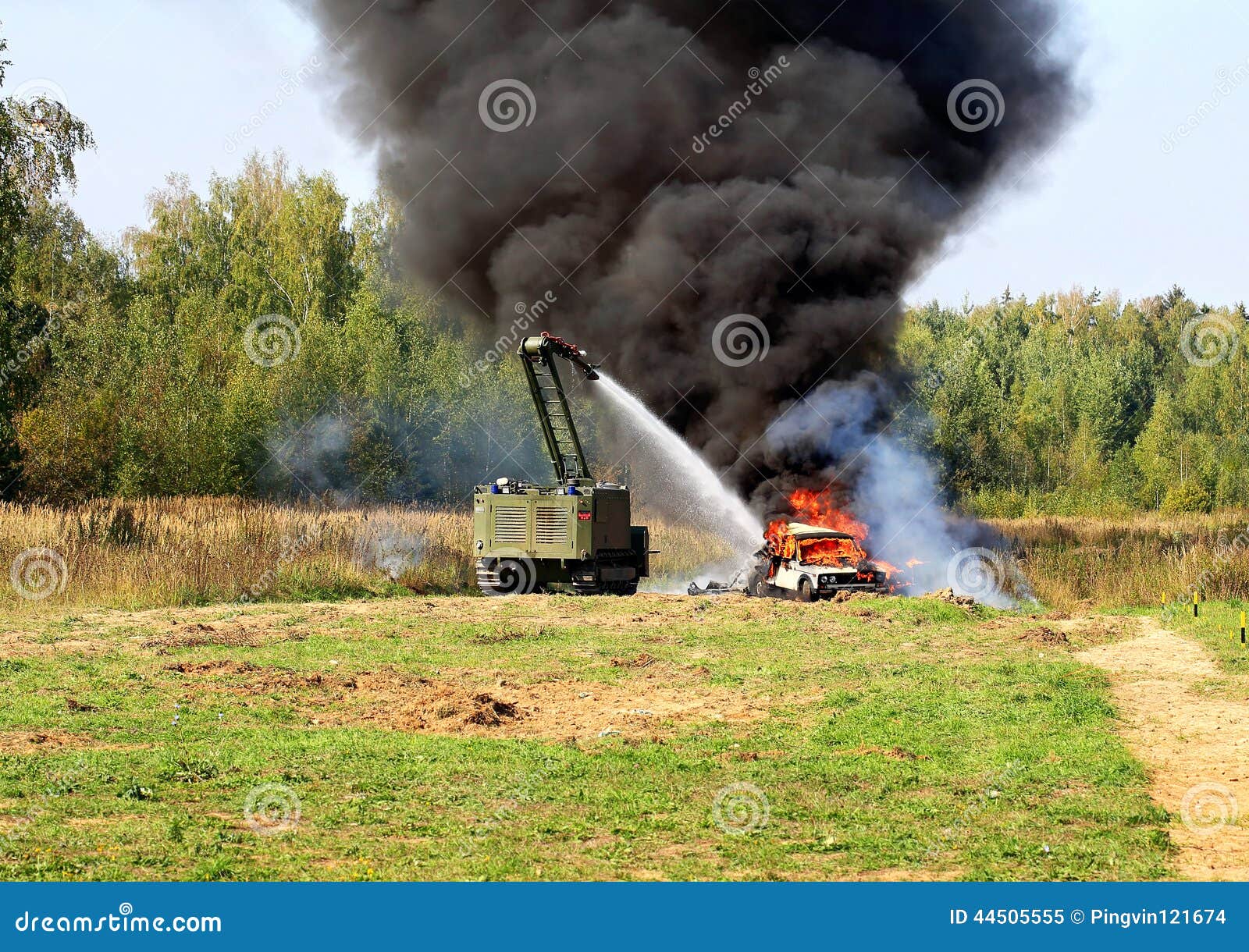 Quenching of the fire stock image. Image of self, helmet - 44505555