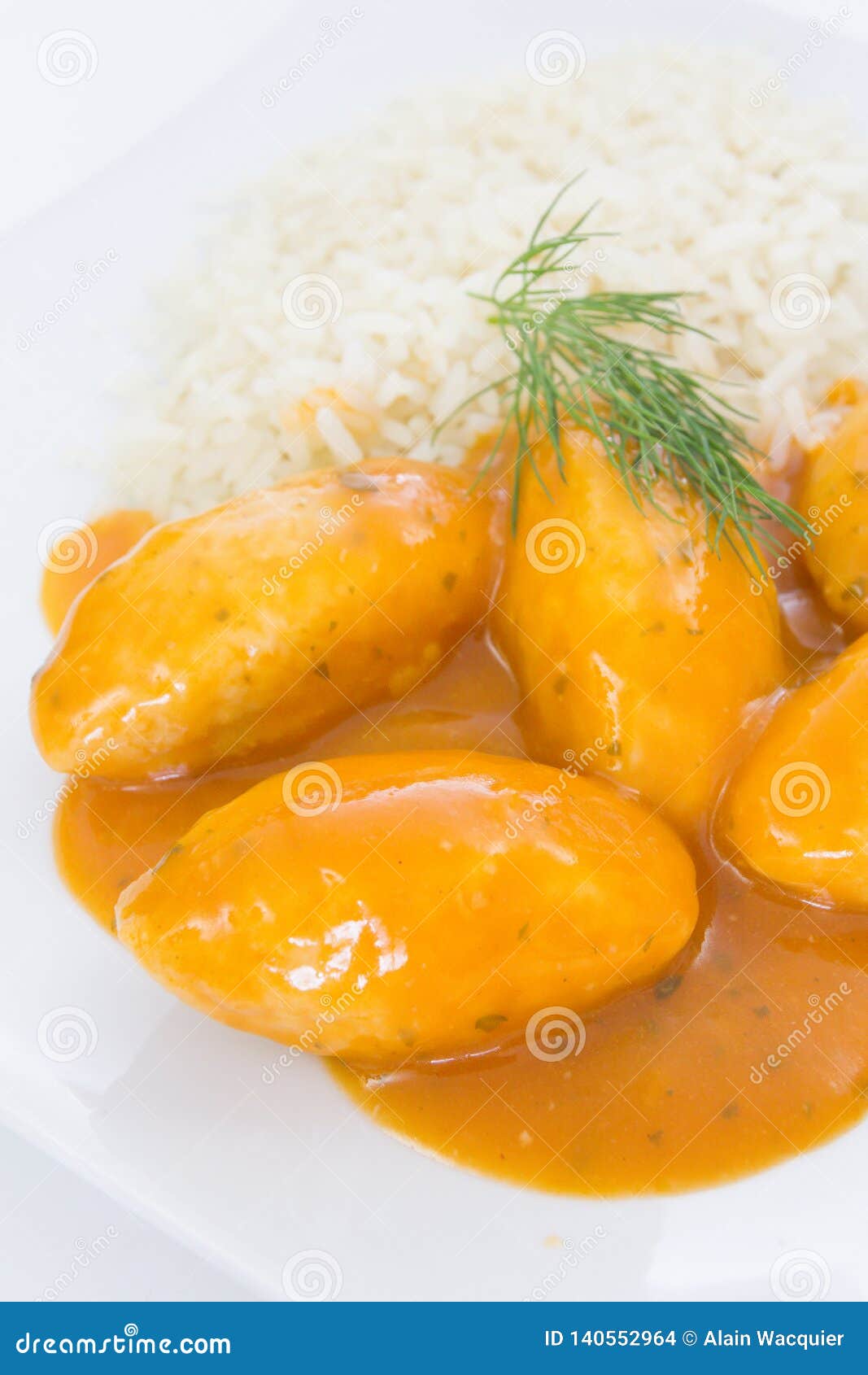 Quenelle of pike and rice stock photo. Image of cooked - 140552964