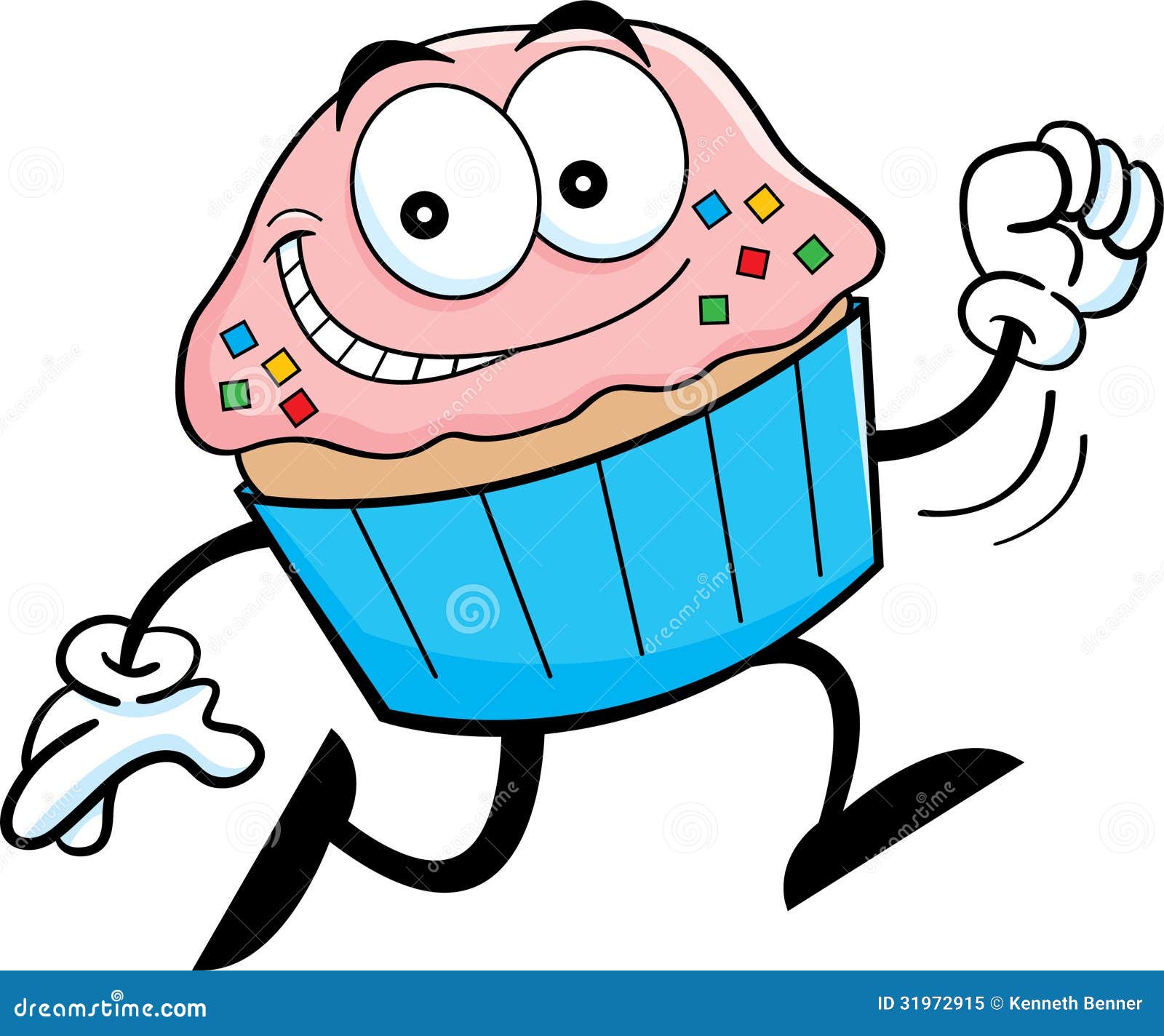 Queque Running Dos Desenhos Animados Ilustração do Vetor - Ilustração ...