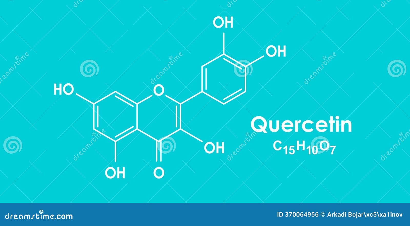 Quercetin Flavonoid Molecule. Structural Chemical Formula And Vector ...