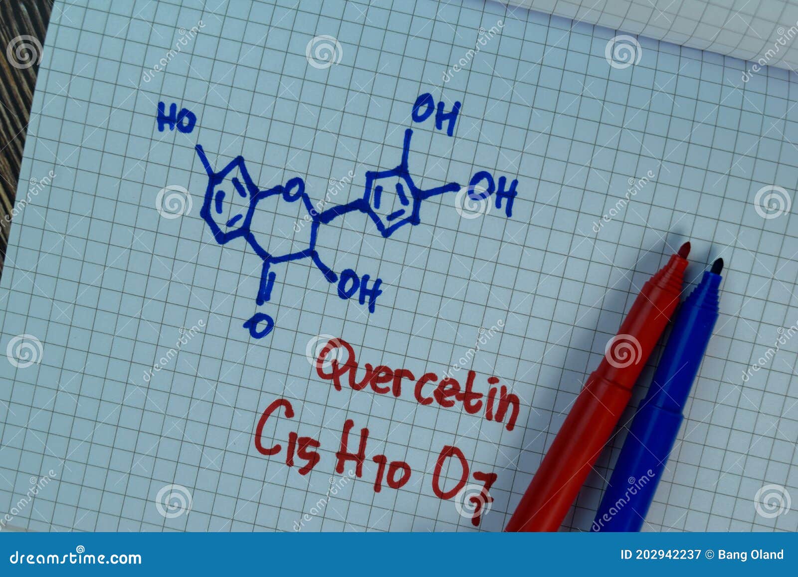 Quercetin Write on a Book. Structural Chemical Formula Stock Image ...