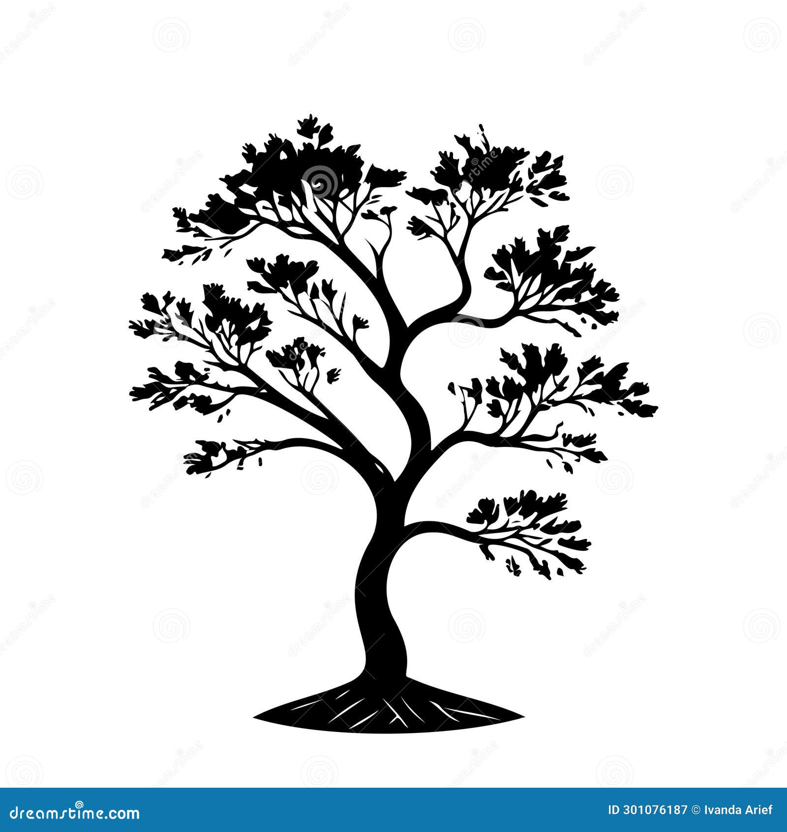 Quercus Icon Hand Draw Black Colour Tree Logo Symbol Perfect Stock ...