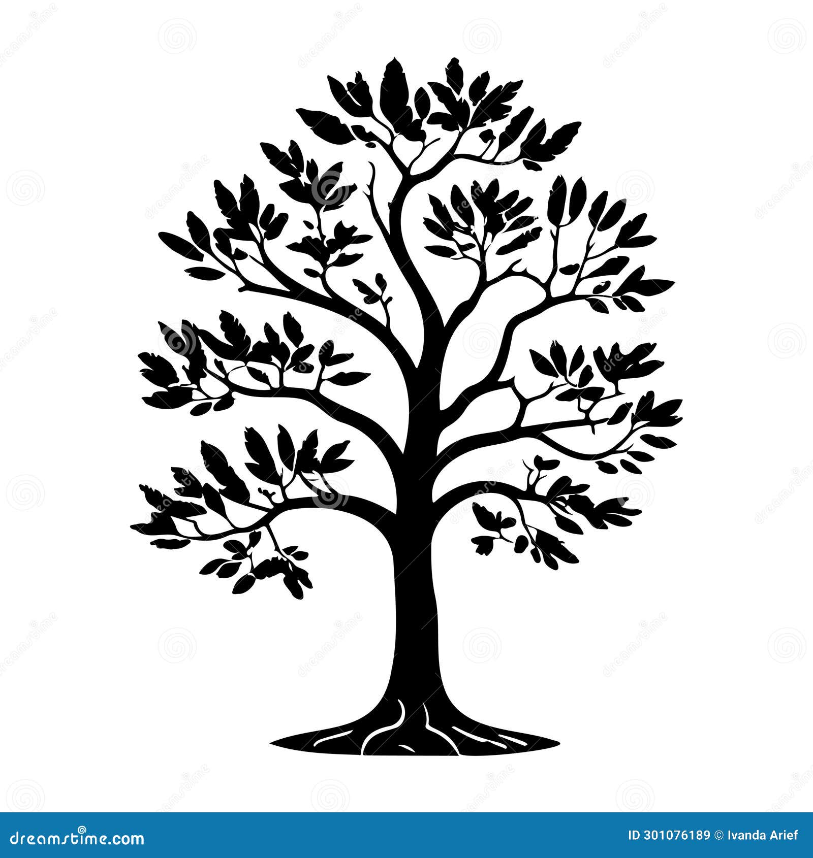 Quercus Icon Hand Draw Black Colour Tree Logo Symbol Perfect Stock ...