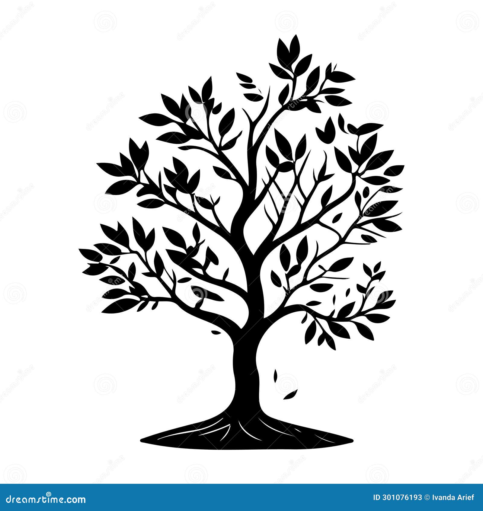 Quercus Icon Hand Draw Black Colour Tree Logo Symbol Perfect Stock ...