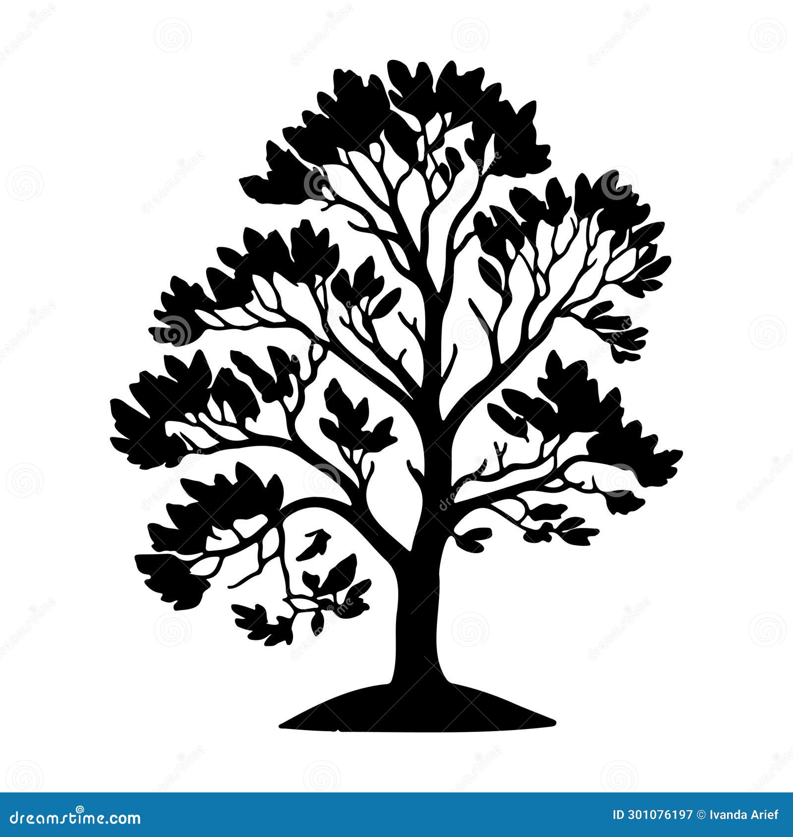 Quercus Icon Hand Draw Black Colour Tree Logo Symbol Perfect Stock ...