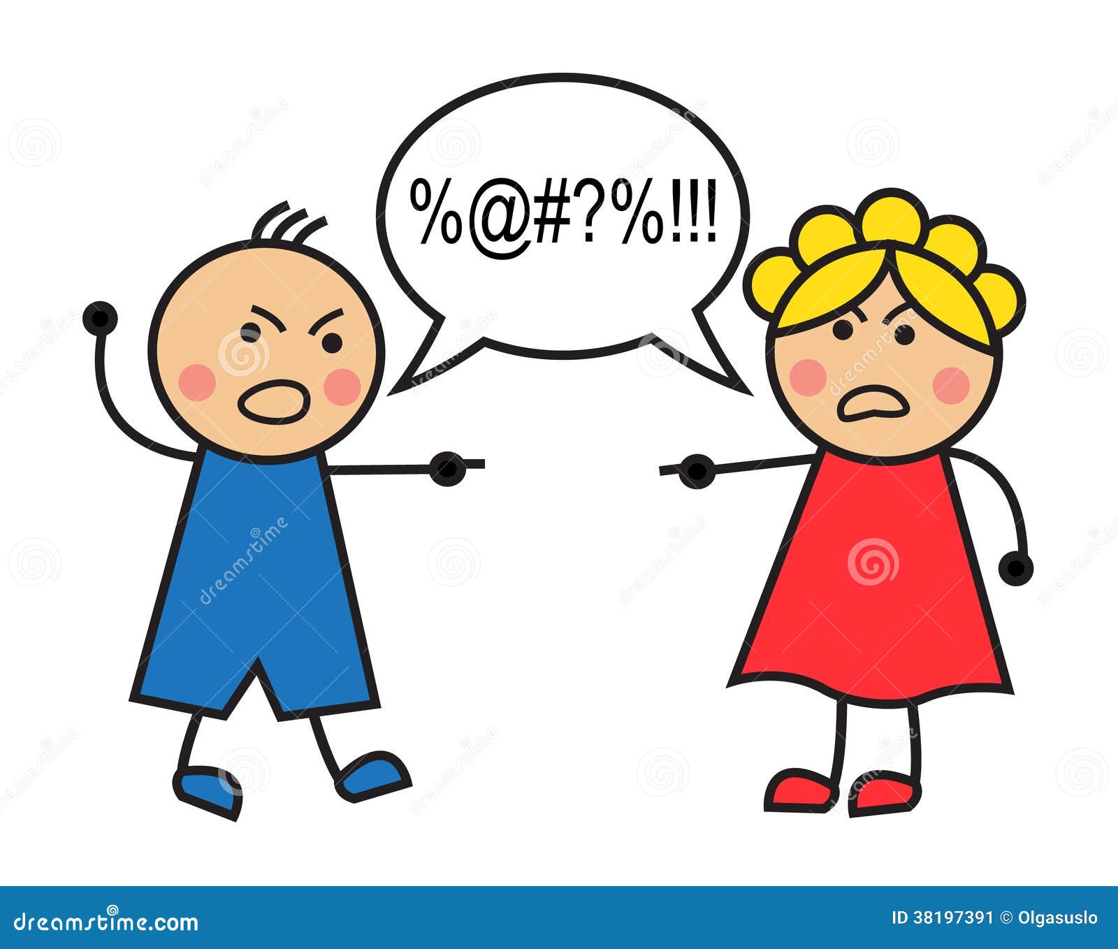 Querelle illustration stock. Illustration du cartoons - 38197391