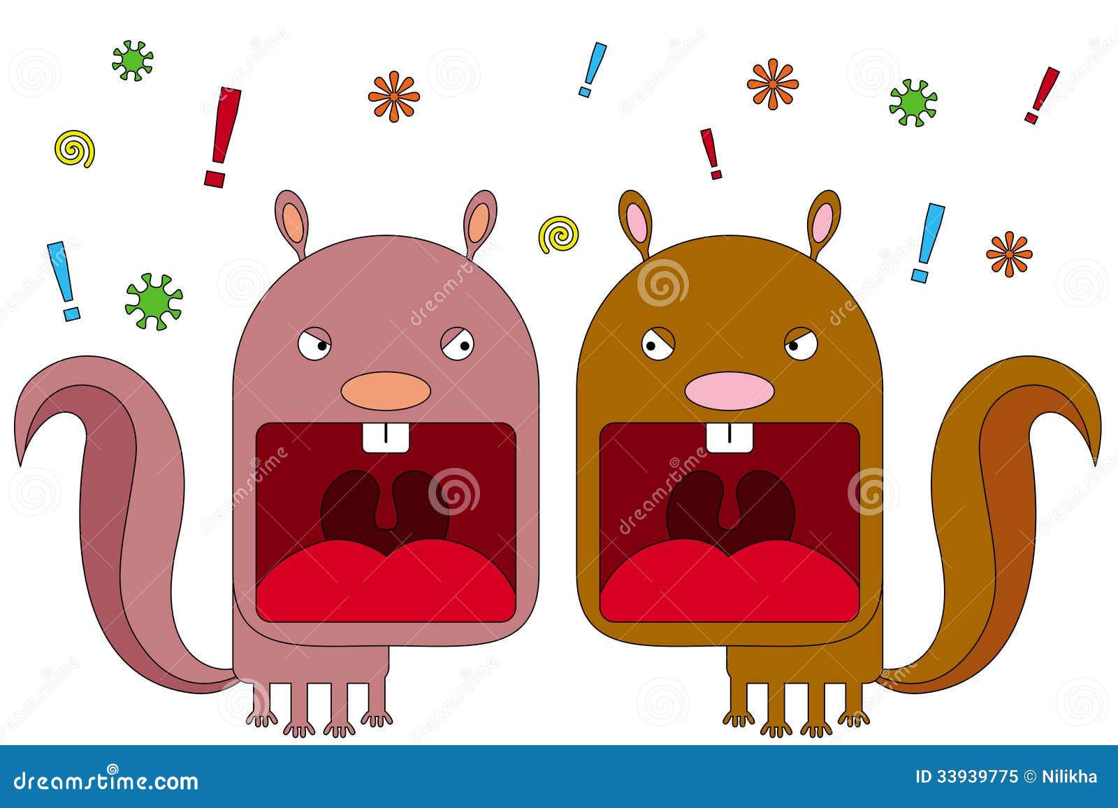 Querelle d'écureuil illustration stock. Illustration du animal - 33939775