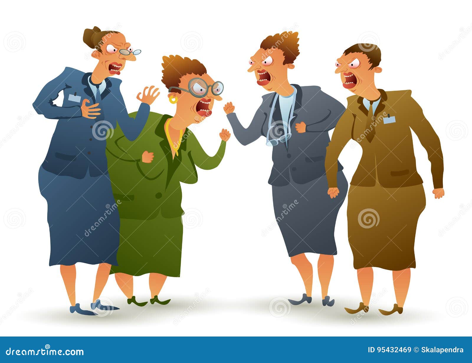 Querelle des femmes illustration de vecteur. Illustration du émotion ...