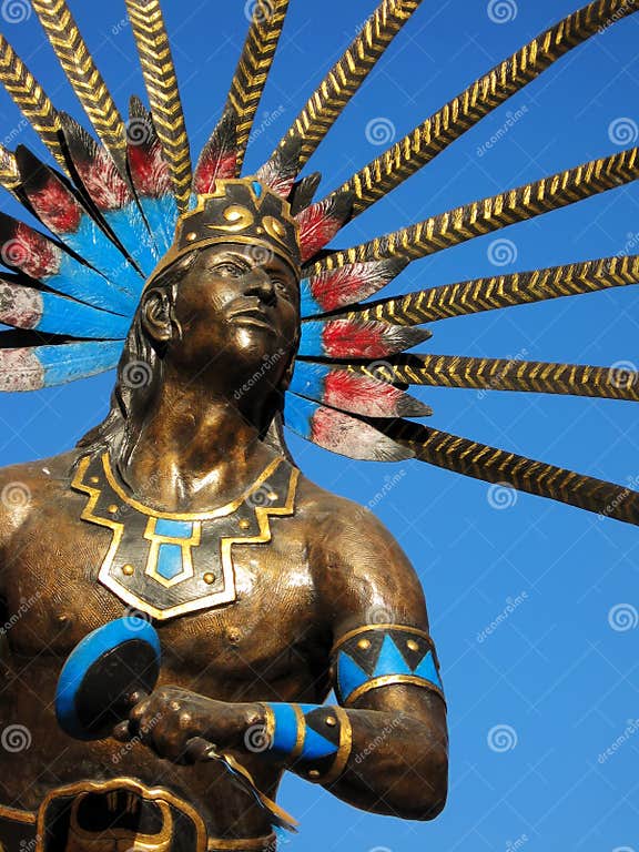 Queretaro Dancing Indian Statue Stock Photo - Image of indian ...