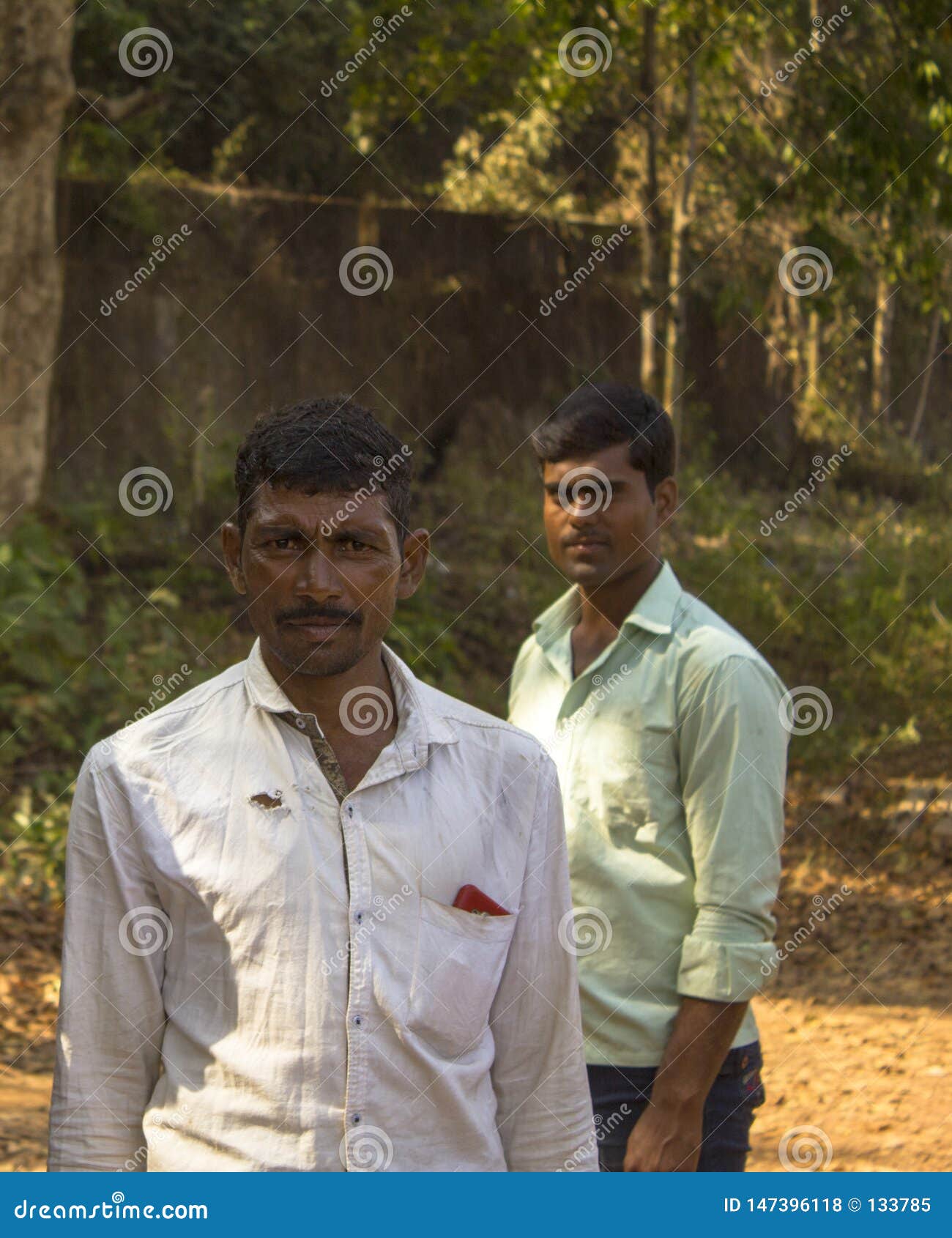 Two Indian Men on a Blurred Background of Trees Editorial Stock Photo ...
