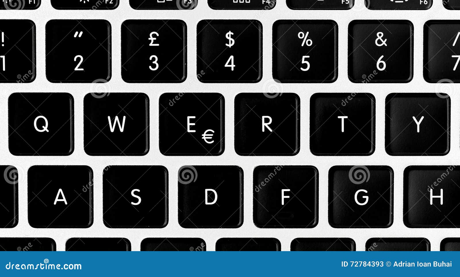 QUERTY Laptop Keyboard Black Stock Illustration - Illustration of ...