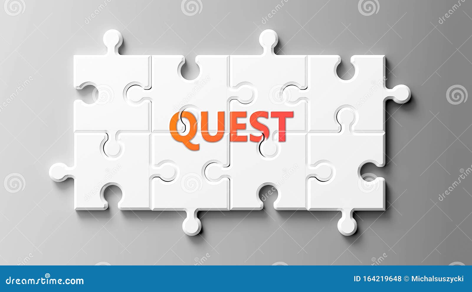 Quest Complex Like a Puzzle - Pictured As Word Quest on a Puzzle Pieces ...