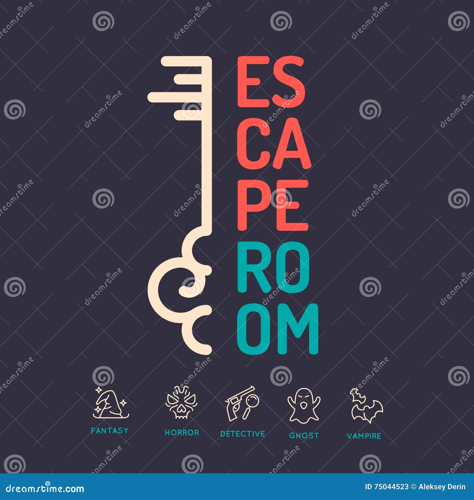 Quest Game Vector Object. Lockhole With Vintage Keys. Door Emblem ...