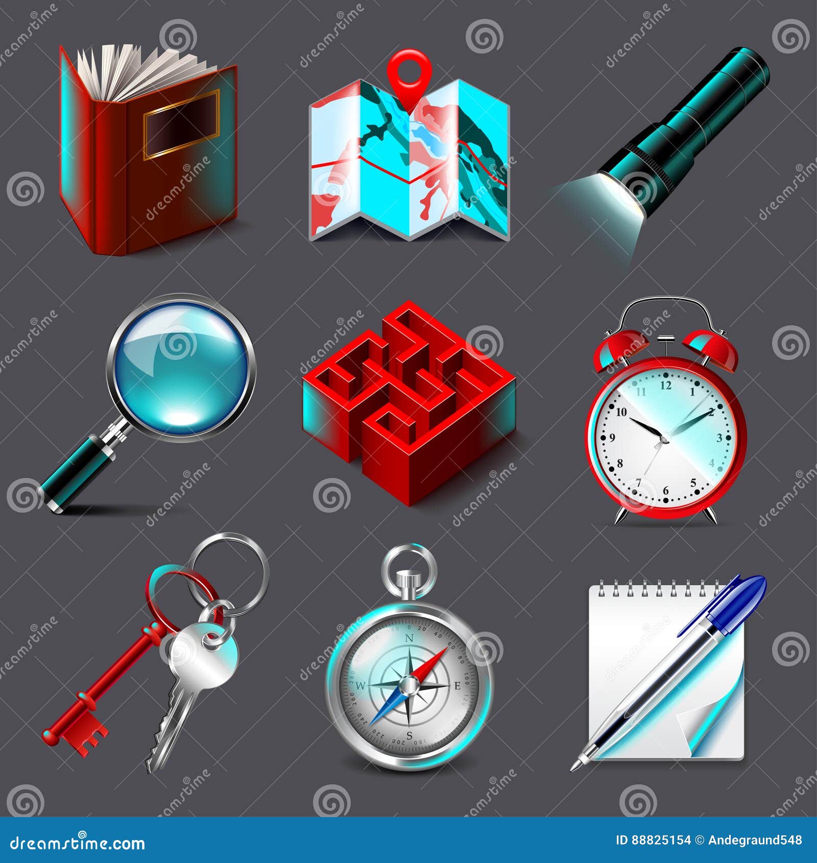 Quest icons vector set stock vector. Illustration of keys - 88825154