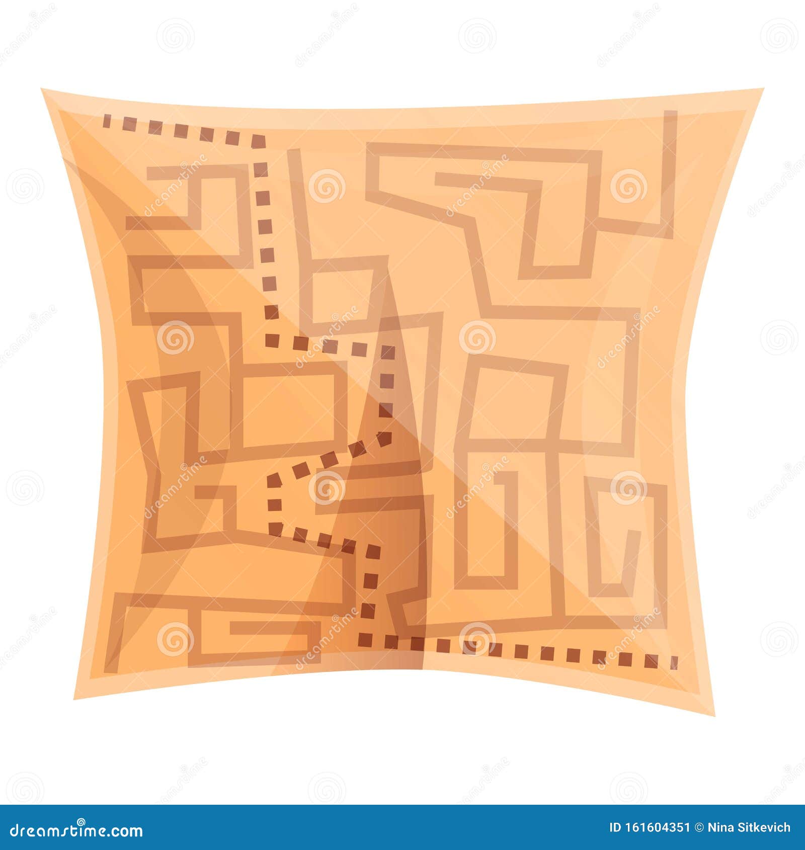 Quest Map Icon, Cartoon Style Stock Vector - Illustration of antique ...